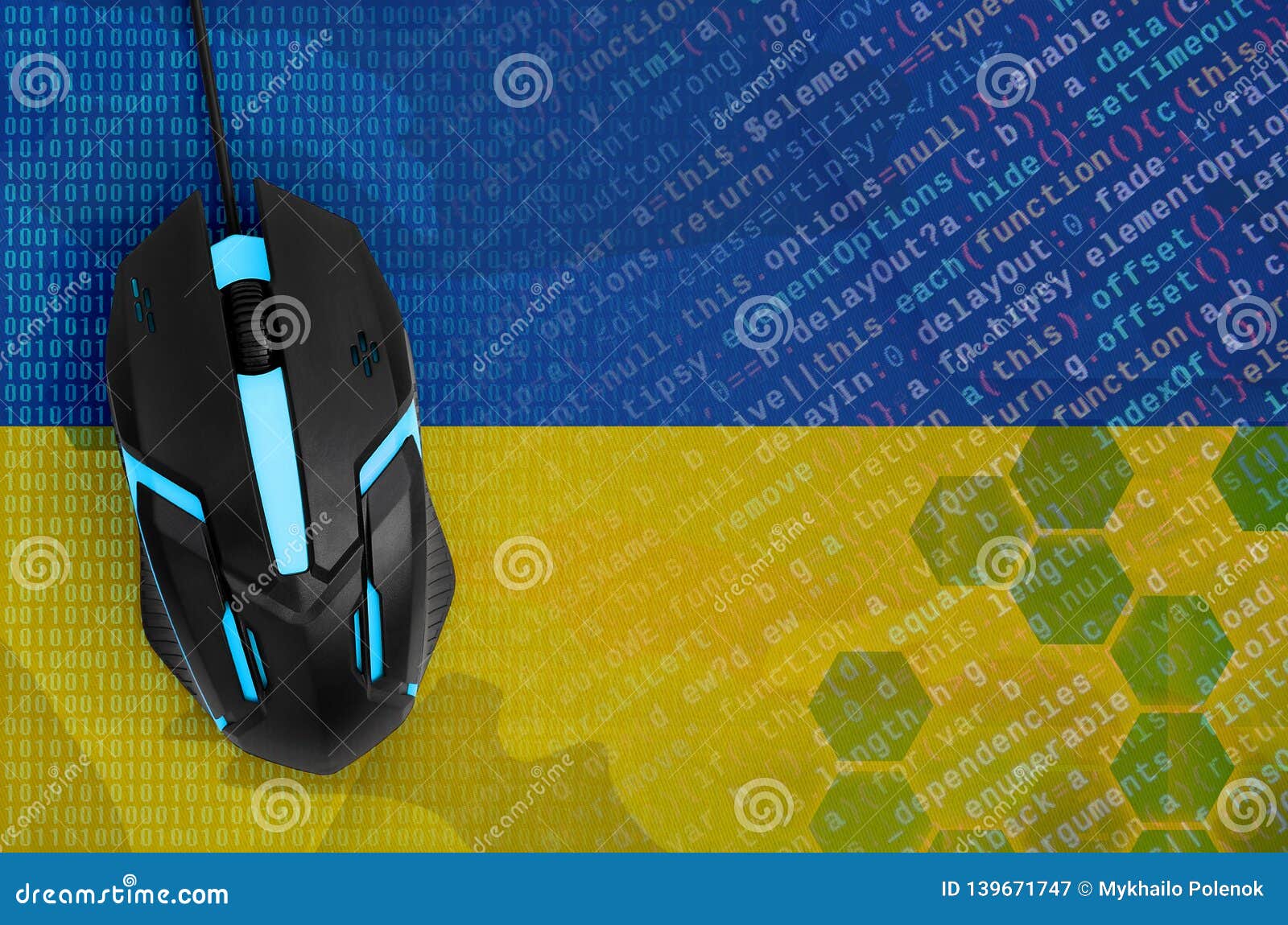 Ukraine Flag and Computer Mouse. Digital Threat, Illegal Actions on the ...