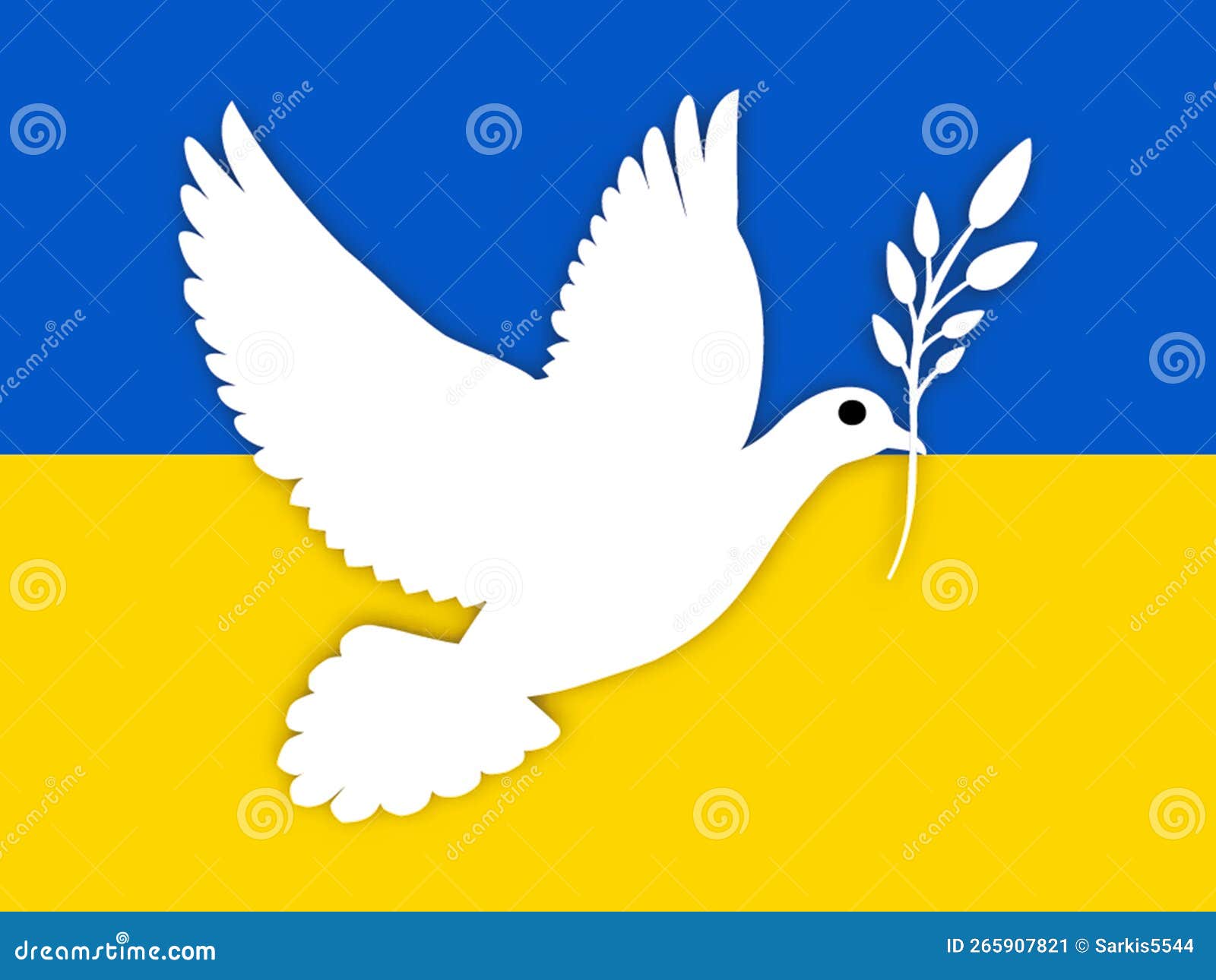Ukraine Flag with Dove of Peace Stock Vector - Illustration of pigeon ...