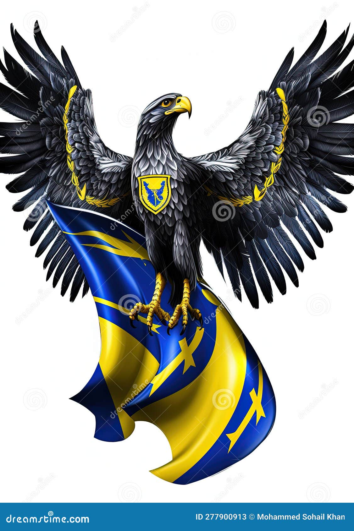 Ukraine Flag Falcon Victory AI Generative Stock Illustration ...