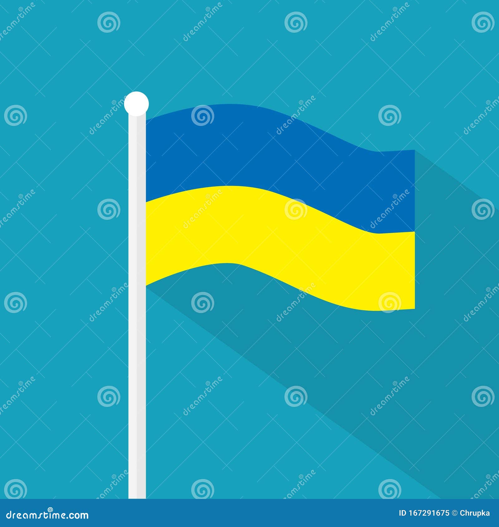 Ukraine flag icon stock vector. Illustration of shadow - 167291675