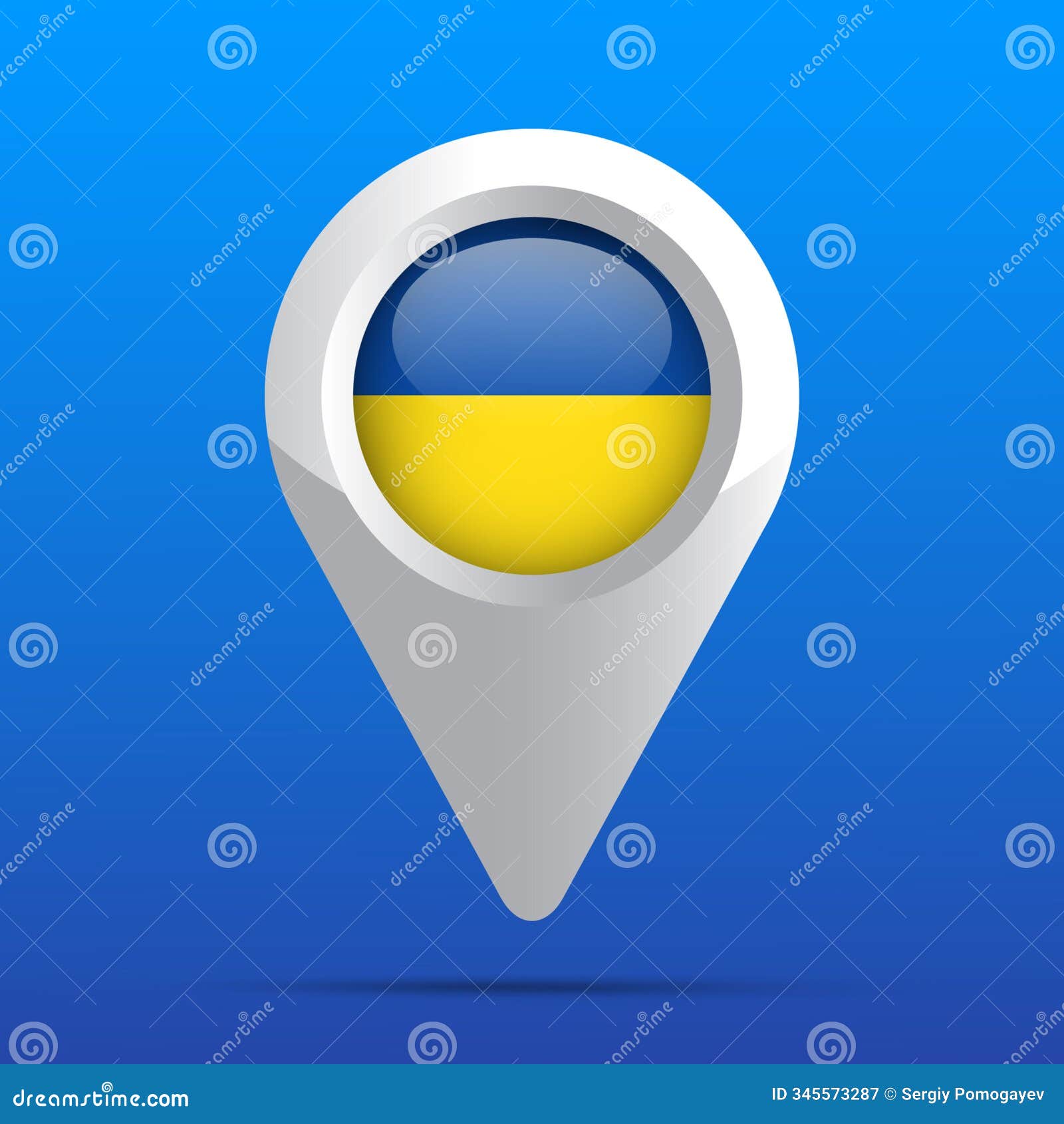 Ukraine Flag Map Icon. Glossy Icon Stock Illustration - Illustration of ...