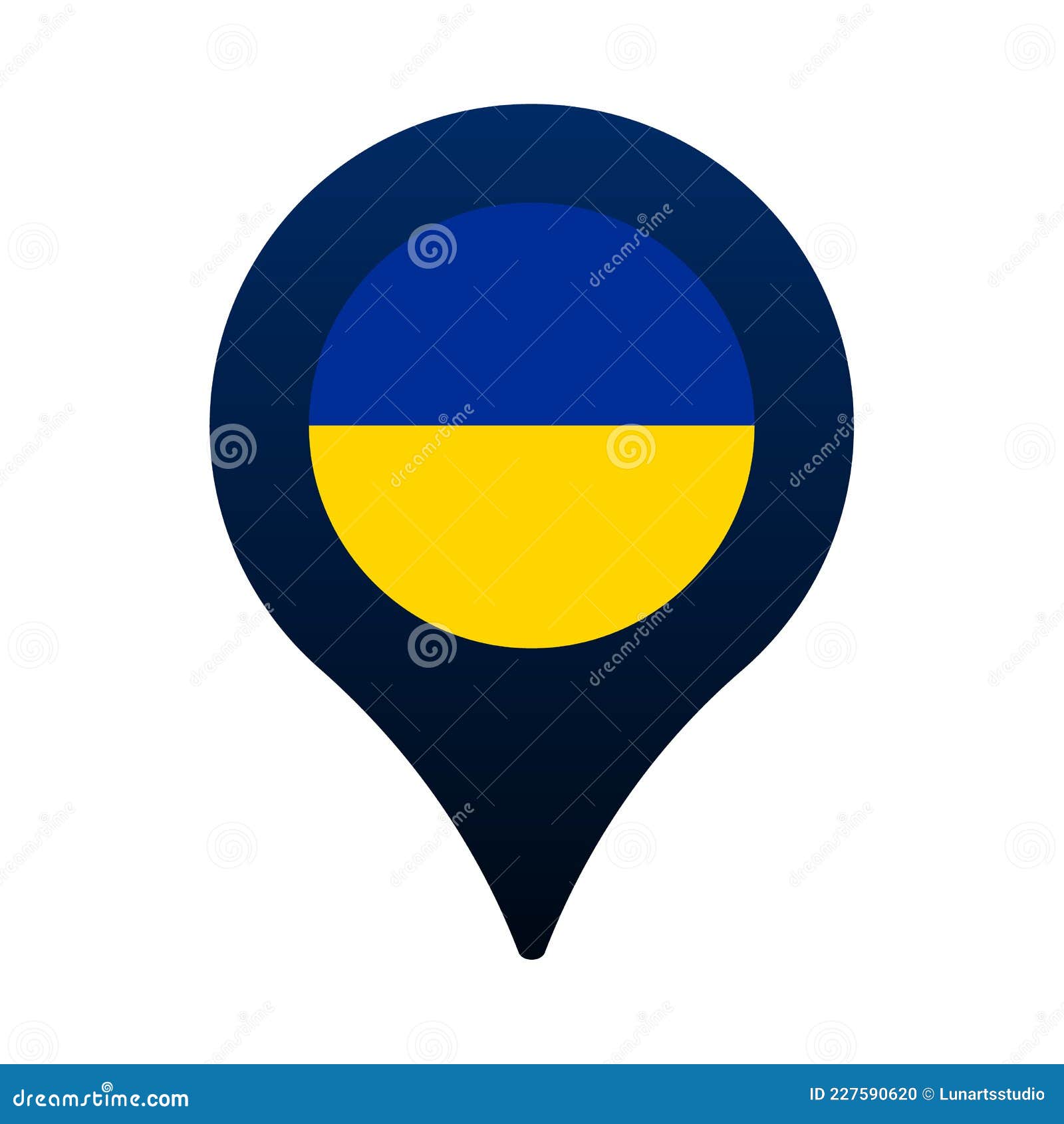 Ukraine Flag and Map Pointer Icon. National Flag Location Icon Vector ...