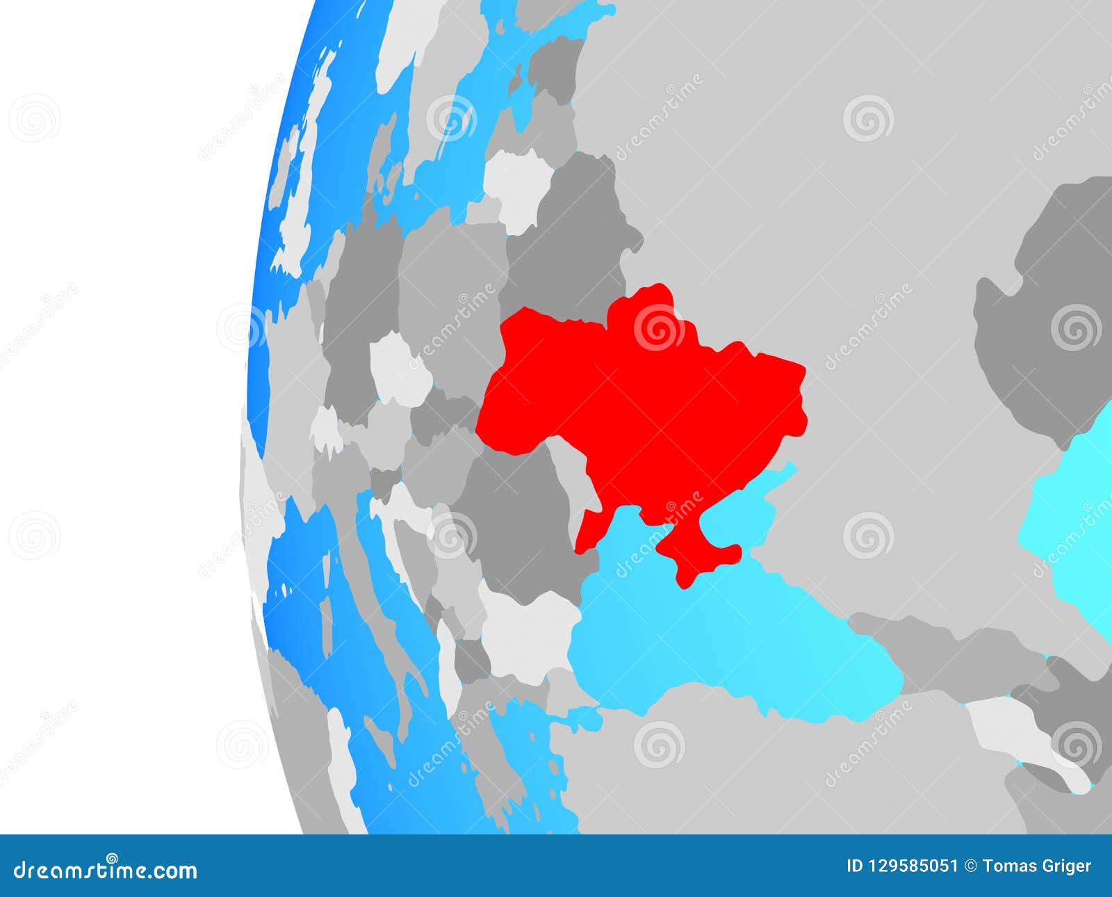 Ukraine on globe stock illustration. Illustration of country - 129585051