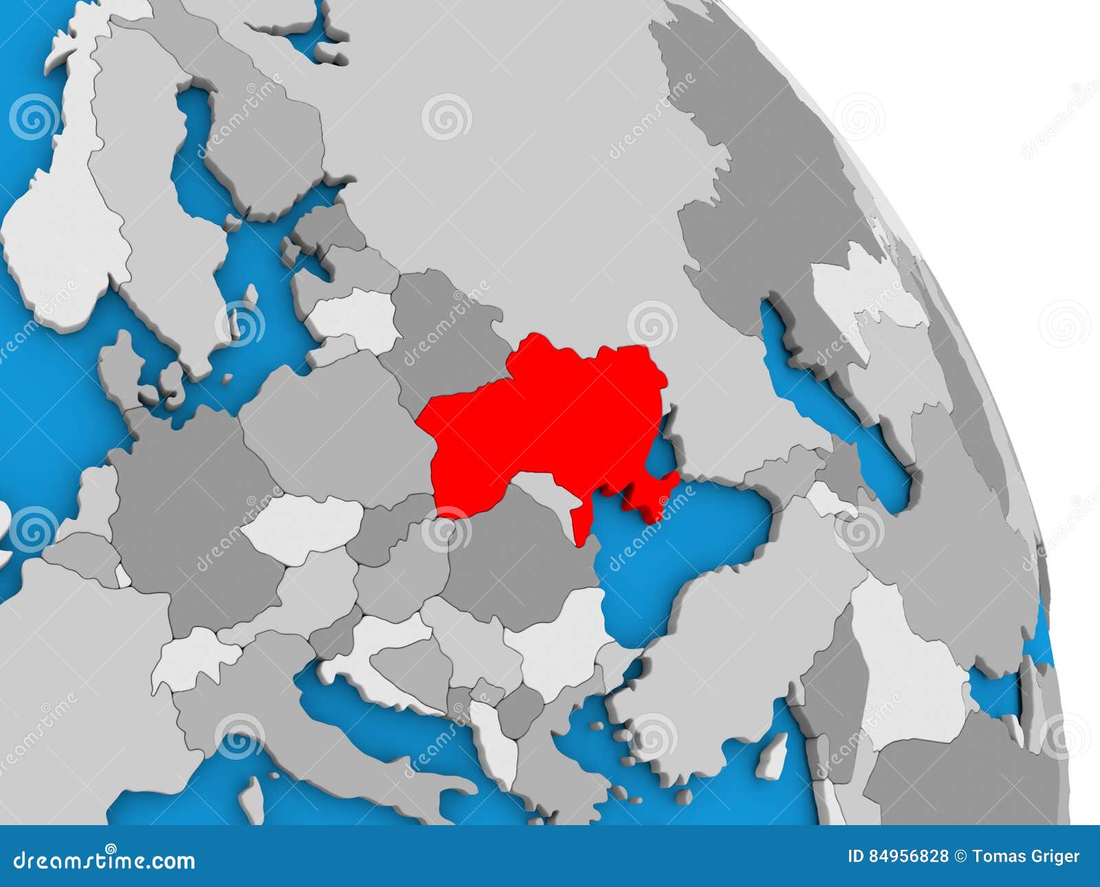 Ukraine on globe stock illustration. Illustration of region - 84956828