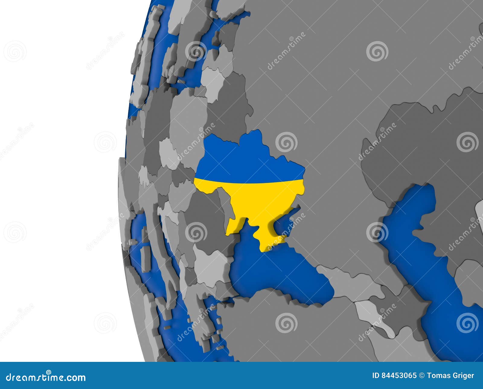Ukraine on globe stock illustration. Illustration of symbol - 84453065