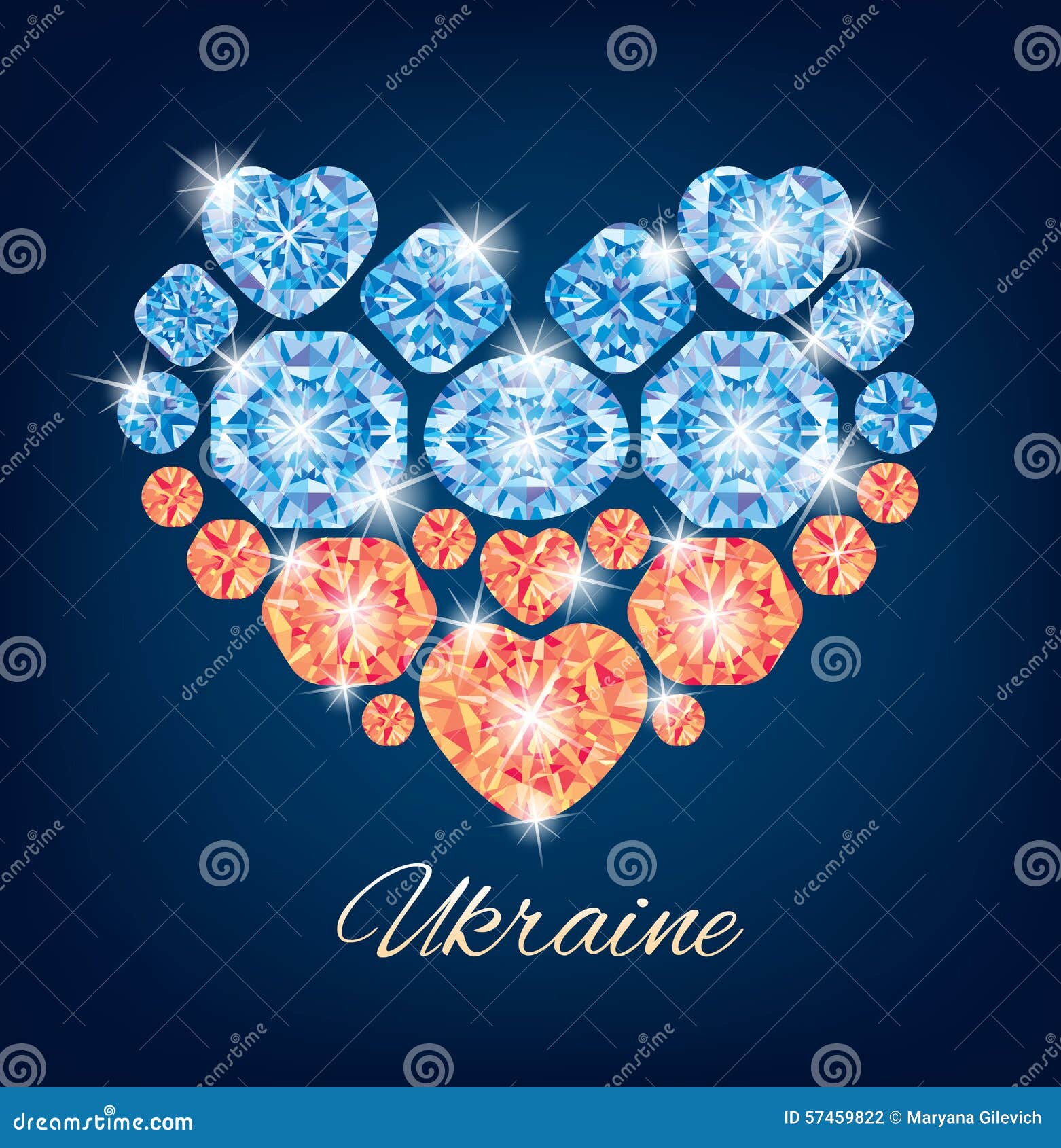 Ukraine heart stock vector. Illustration of expensive - 57459822