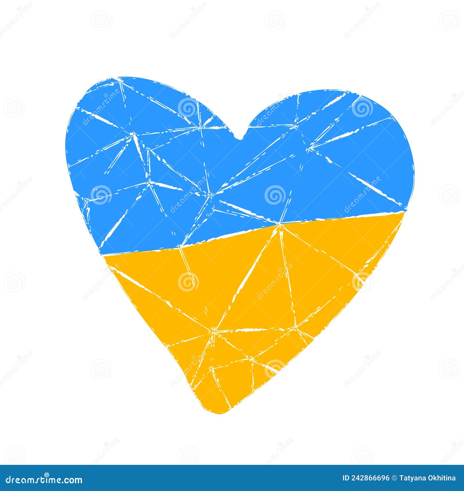 Ukraine heart-01 stock vector. Illustration of blue - 242866696