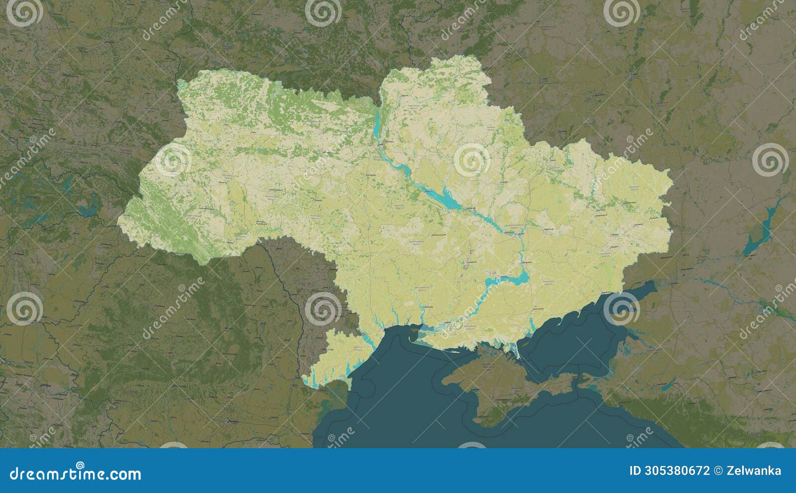 Ukraine before 2022 Highlighted. Topo Humanitarian Stock Illustration ...