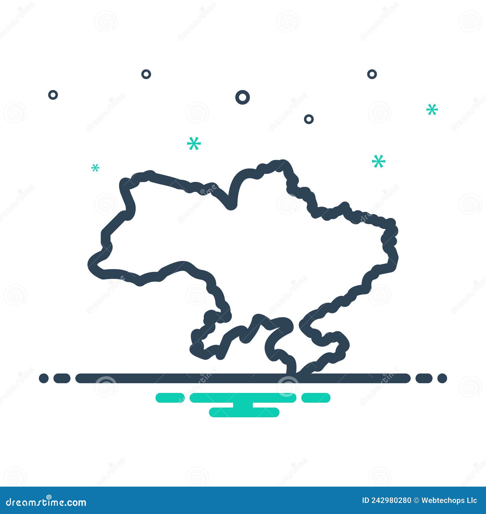 Mix Icon for Ukraine, Kiev and Map Stock Vector - Illustration of logo ...