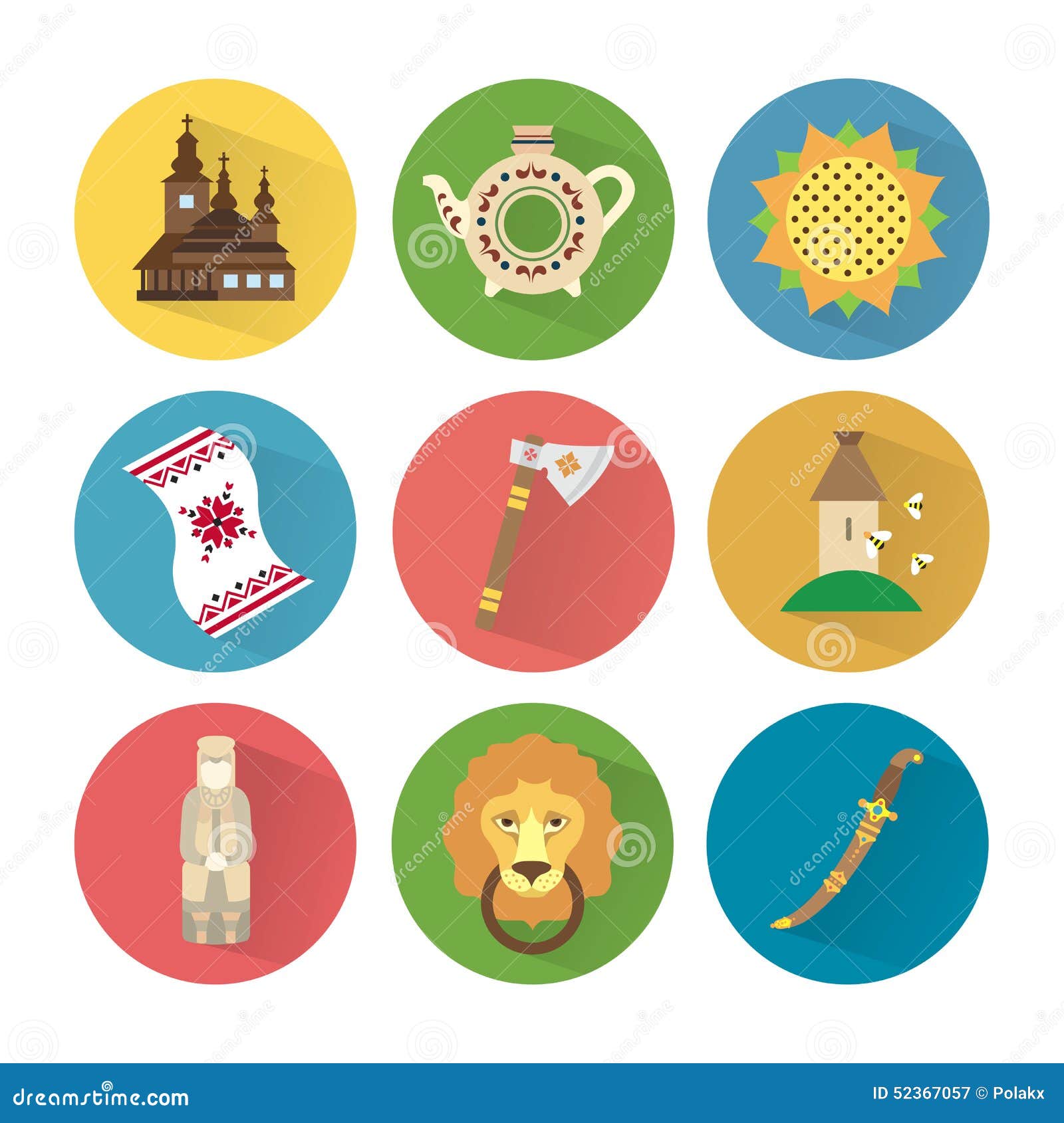 Ukraine Icons Set 3 stock vector. Illustration of ceramics - 52367057