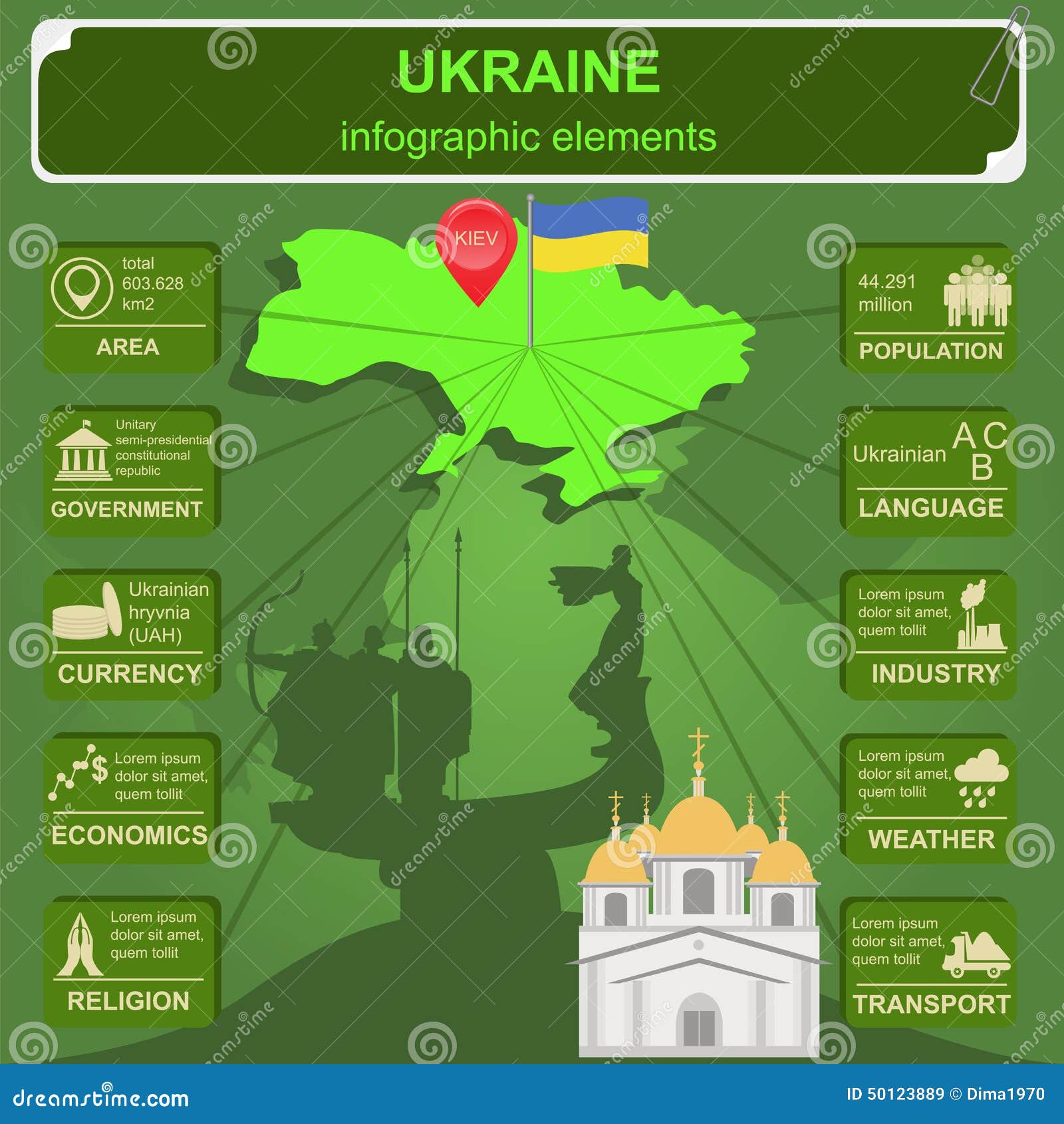 Ukraine Infographics, Statistical Data, Sights. Vector Illustration ...