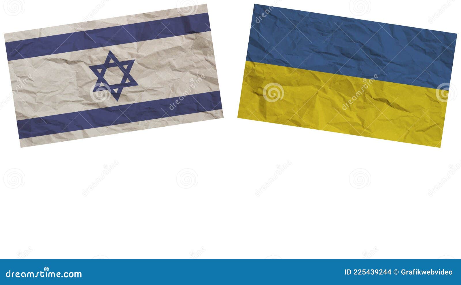 Ukraine and Israel Flags Together Paper Texture Illustration Stock ...