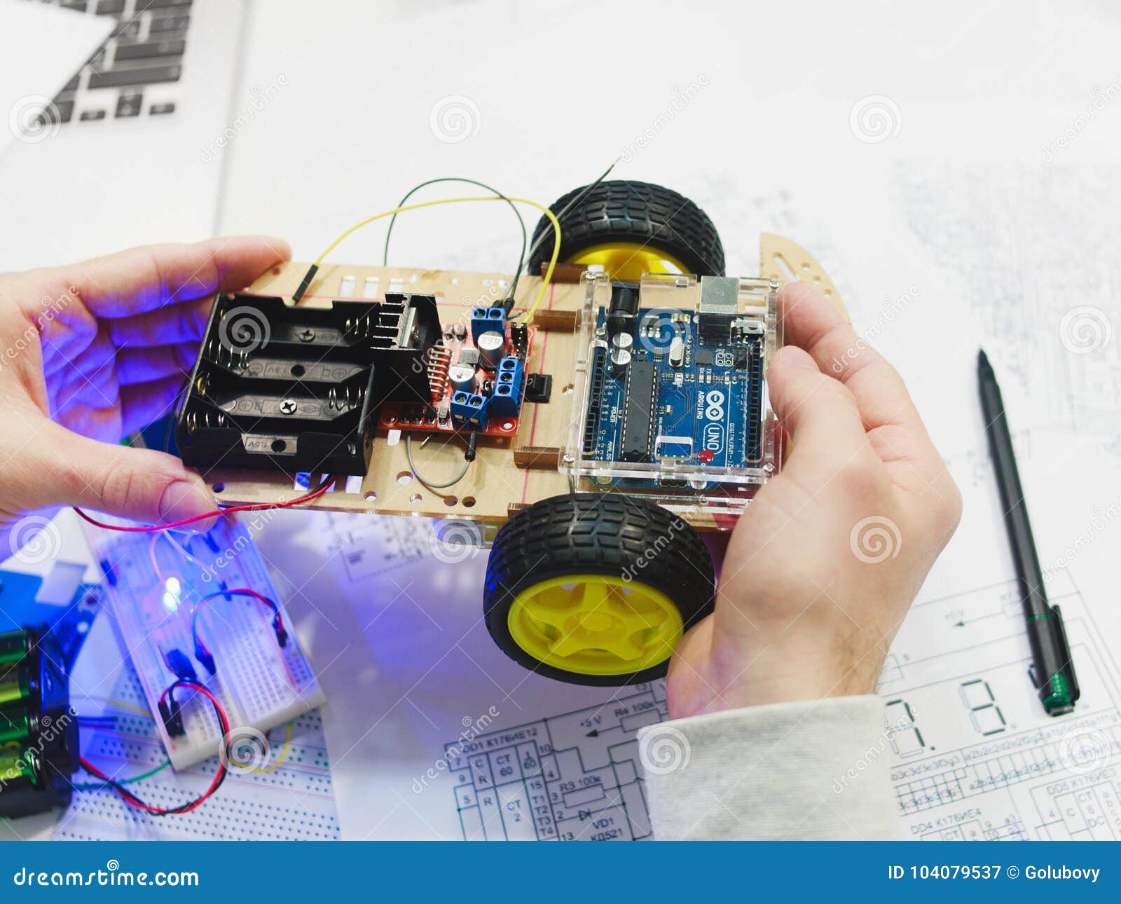 Robotics Creation With Arduino Uno Microcontroller Editorial Photography Image Of Automation