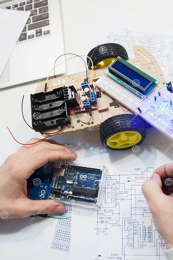 Robotics Creation with Arduino Uno Microcontroller Editorial Stock Image - Image of model ...