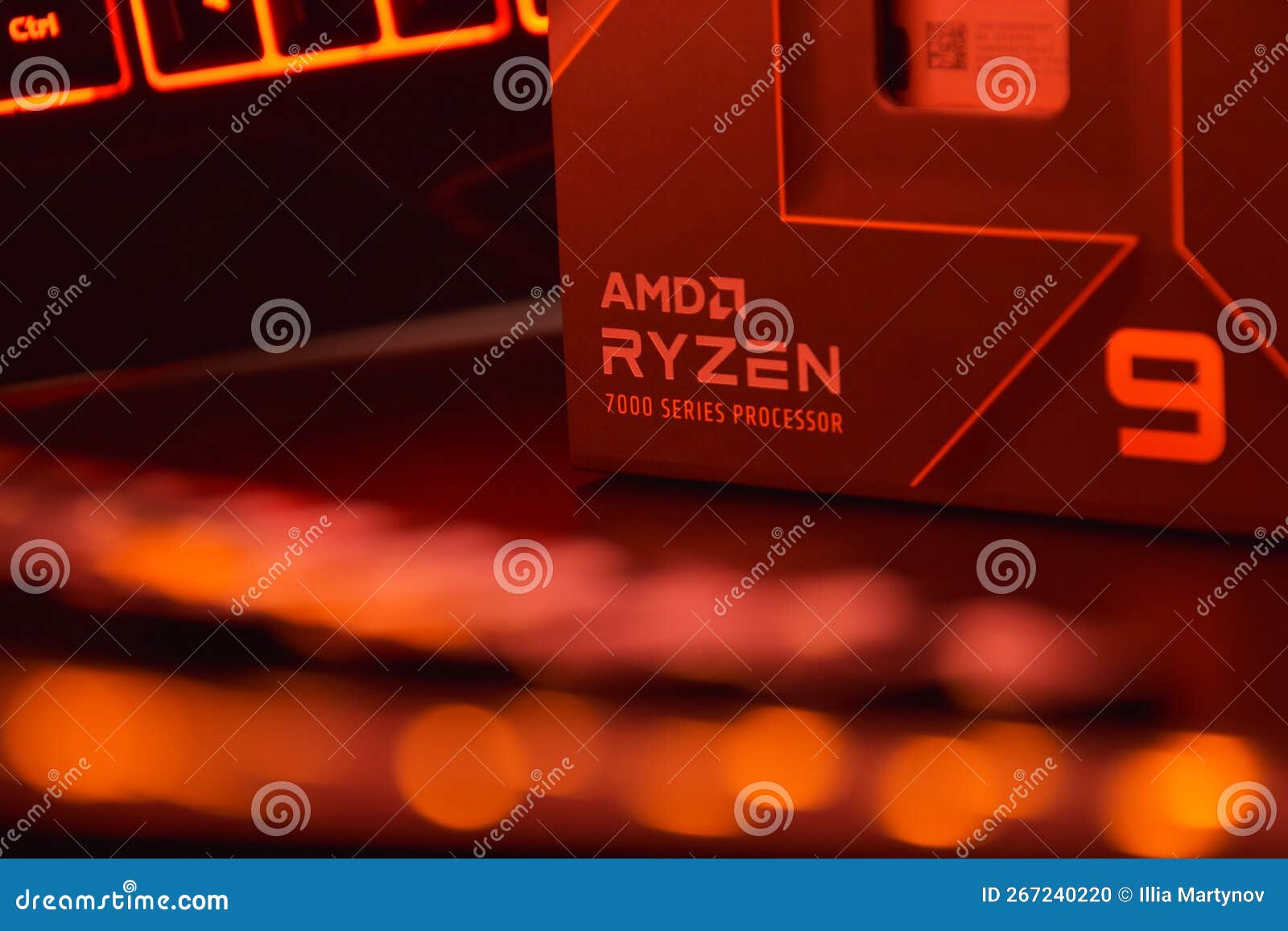 A Close-up of an AMD Ryzen 9 3900X Processor in a Packaging Box with ...