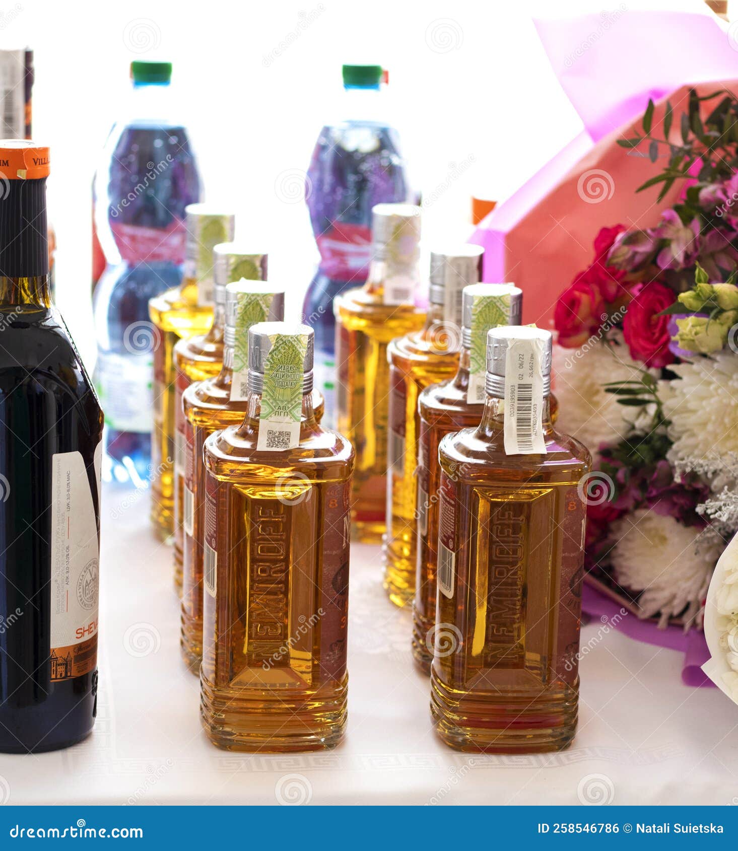 Multitude Of Pure Alcohol Bottles Not Labeled. Bottles Of Home ...