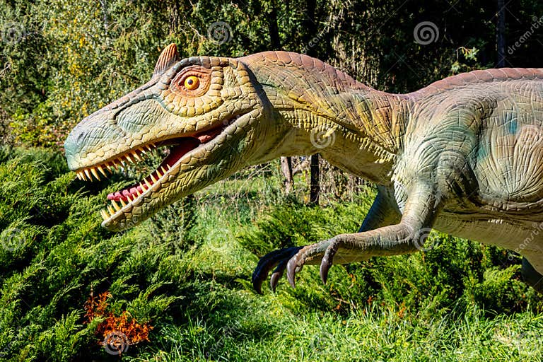 Ukraine, Khmelnitsky, October 2021. the Head of a Megaraptor with Sharp ...