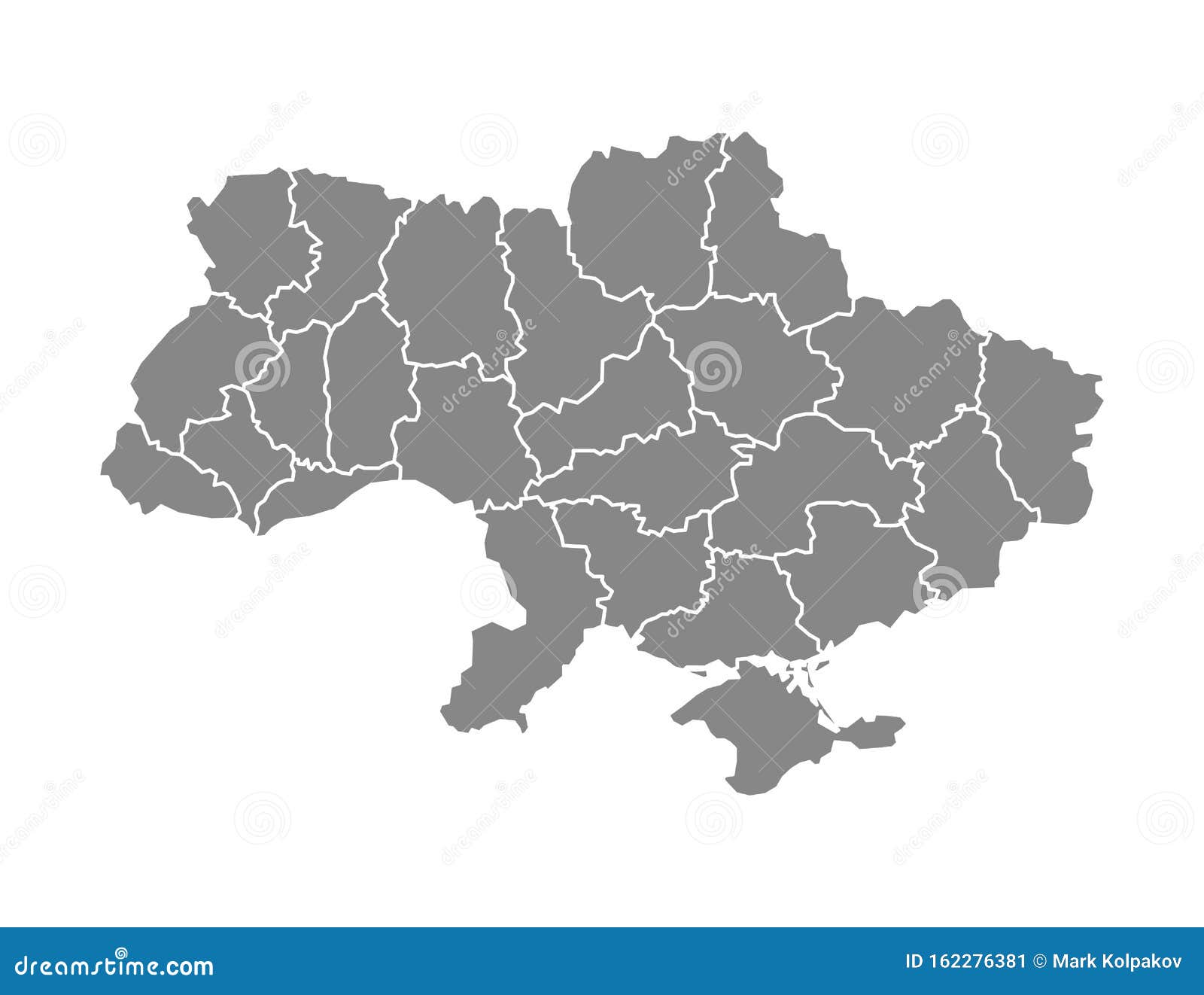 Ukraine Map with Areas, Flat Vector Illustration Stock Illustration ...