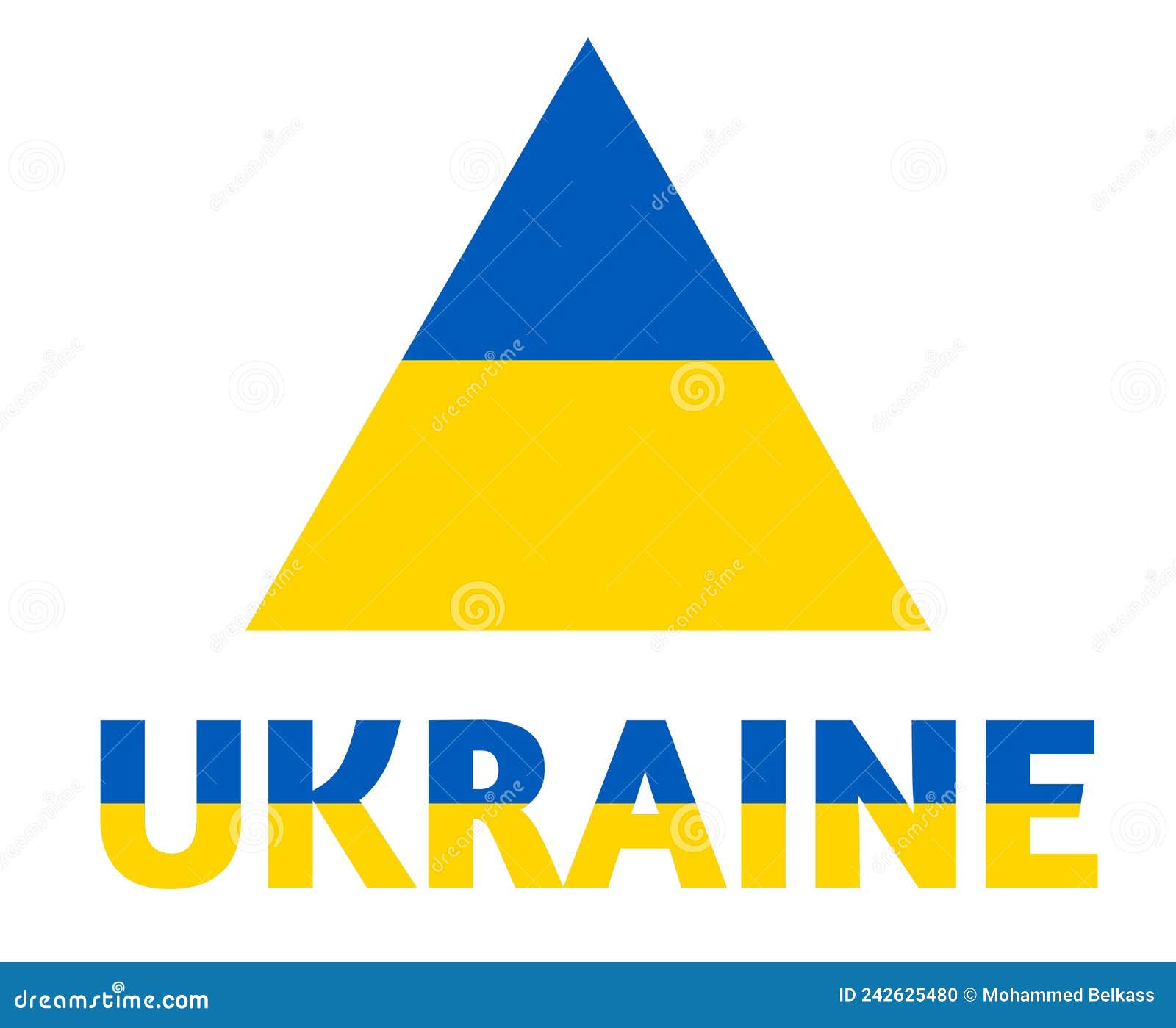 Ukraine Flag Emblem Symbol Triangle Shape with Name Stock Vector ...