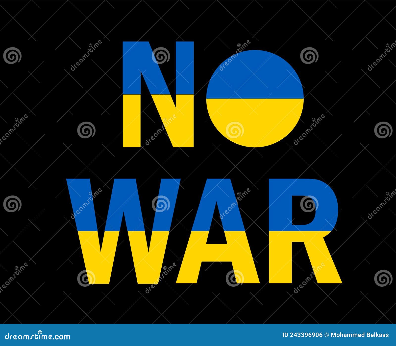 No War in Ukraine Flag Emblem Abstract Symbol Vector Stock Vector ...