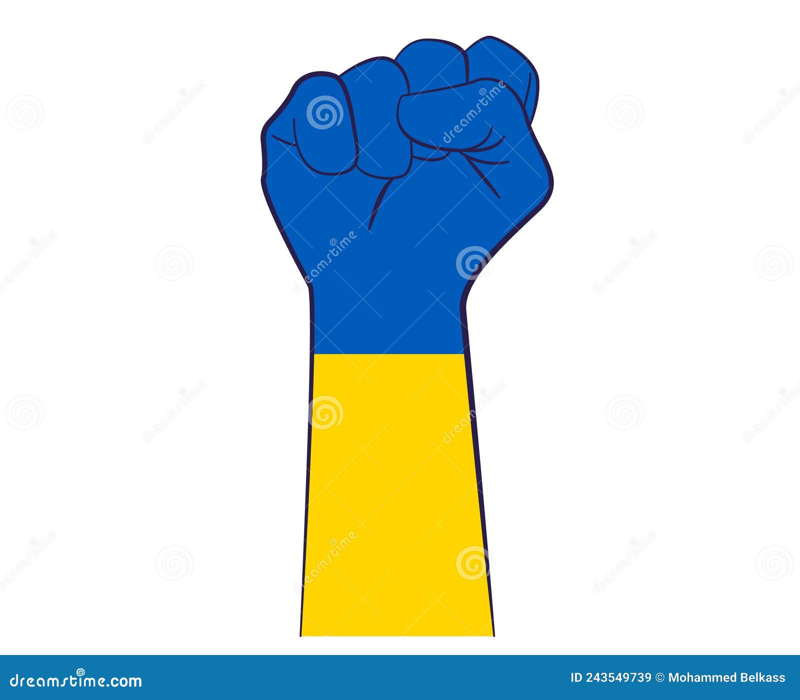Ukraine Flag Hand Emblem Symbol National Europe Abstract Stock Vector ...