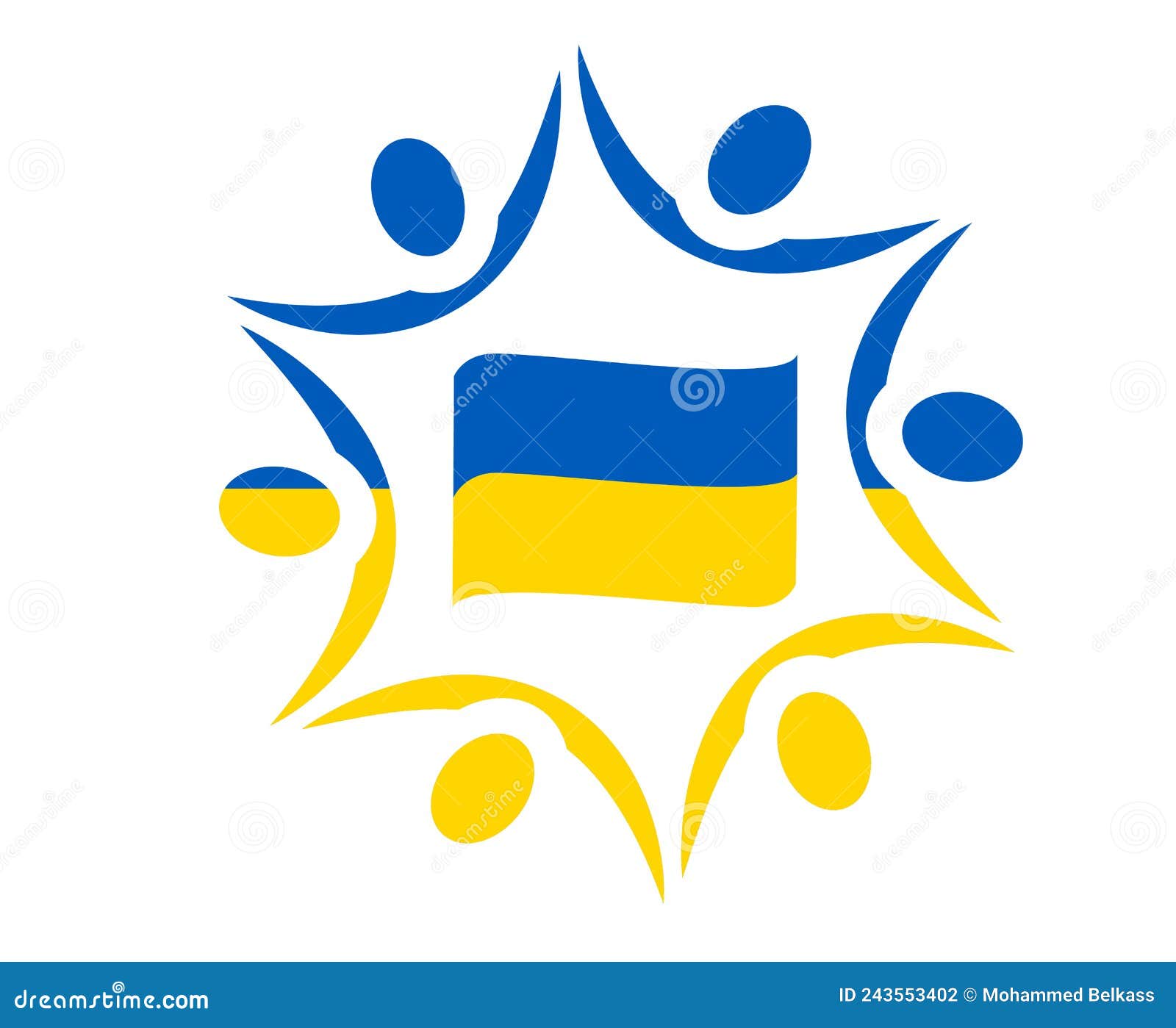 Ukraine Flag Emblem Ribbon Symbol National Europe Stock Illustration ...