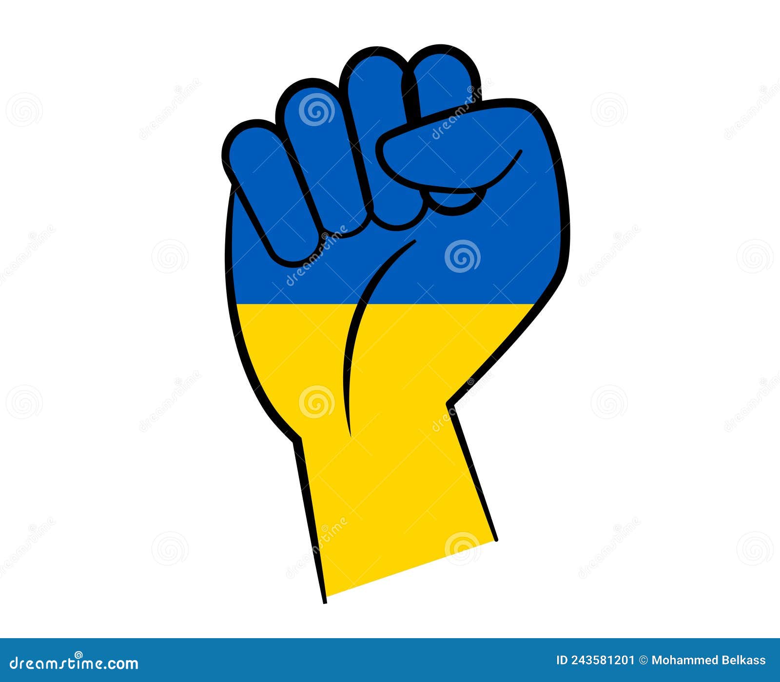 Ukraine National Europe Hand Emblem Flag Symbol Stock Vector ...