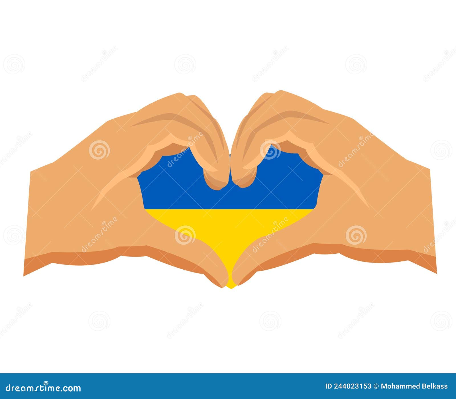 Ukraine Emblem Flag Hand Heart Symbol Abstract Stock Vector ...