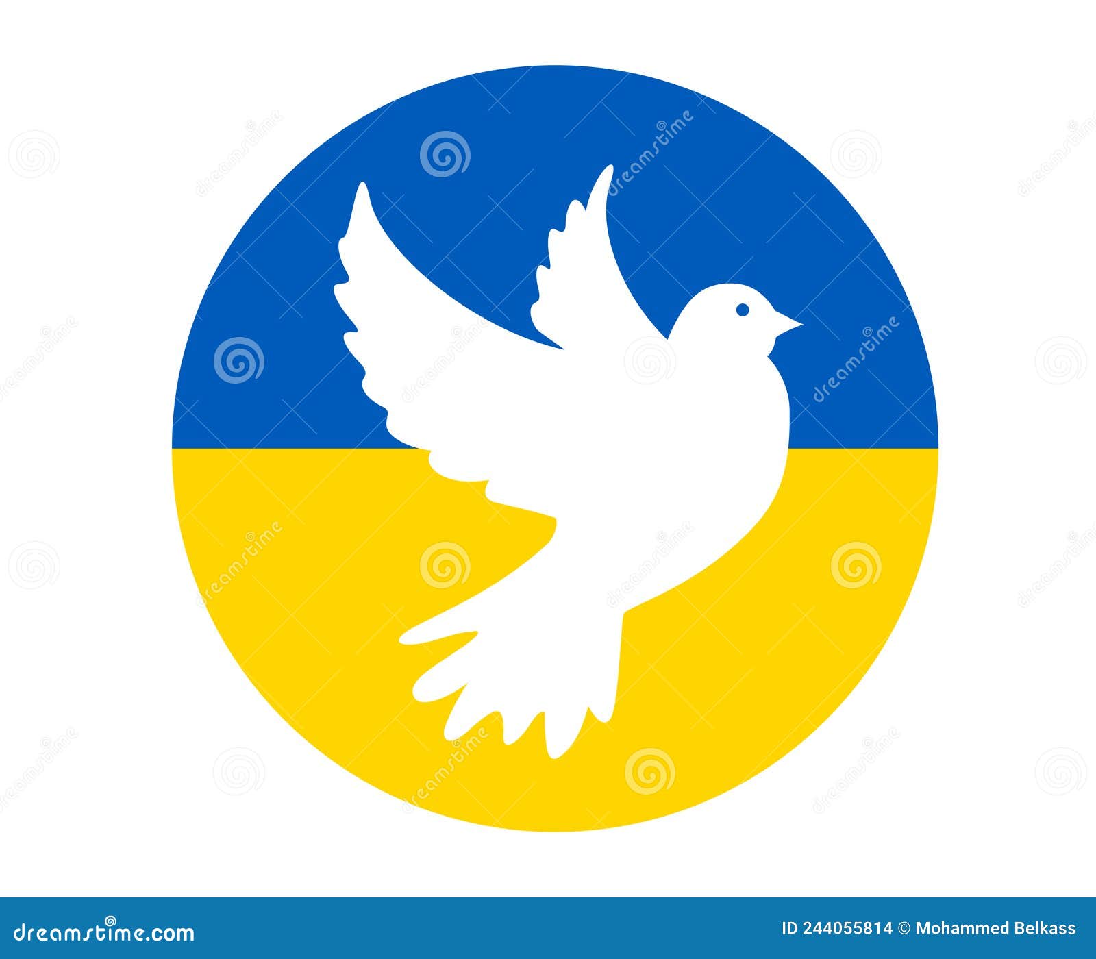 Ukraine Dove of Peace Flag Emblem Symbol Icon Stock Vector ...