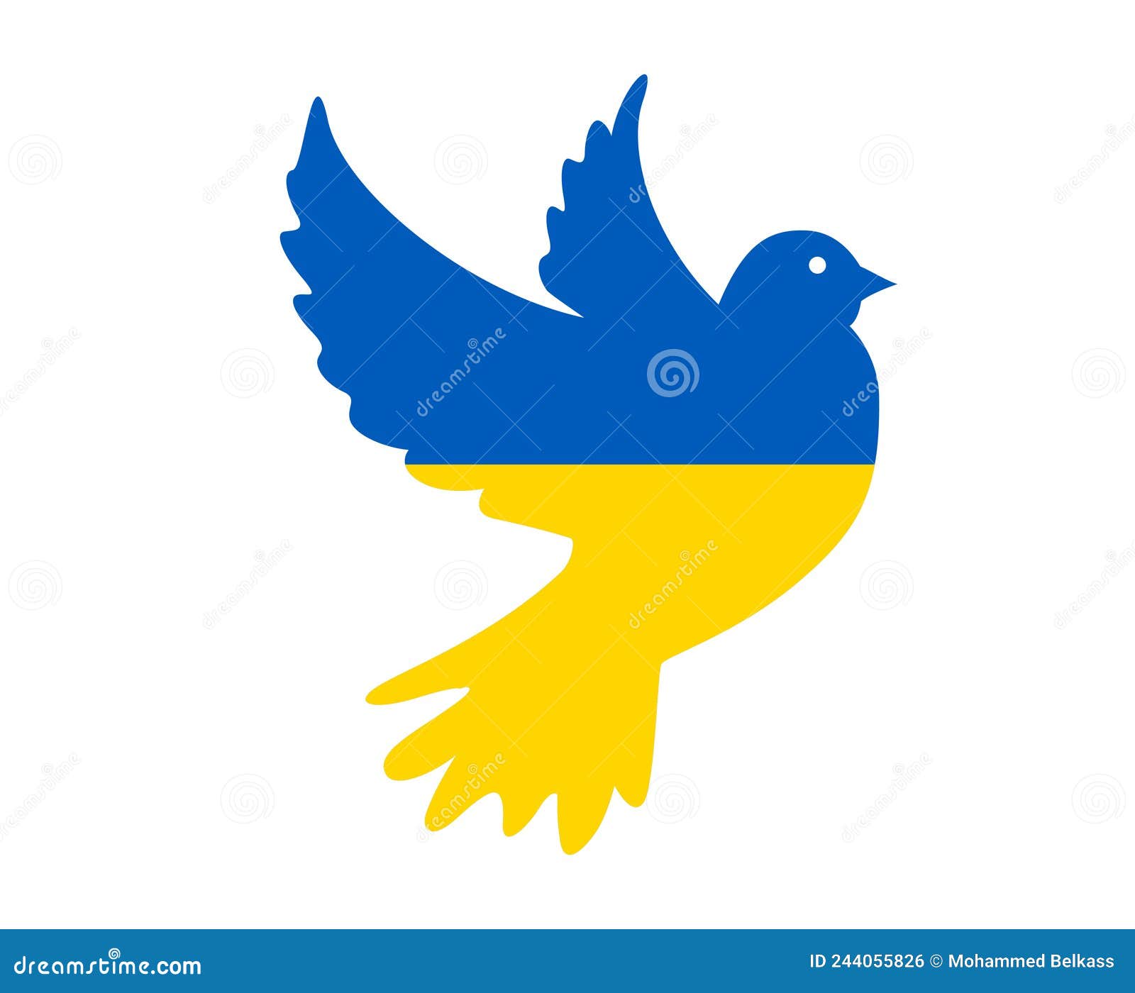 Ukraine Dove of Peace Flag Emblem Symbol National Europe Stock Vector ...