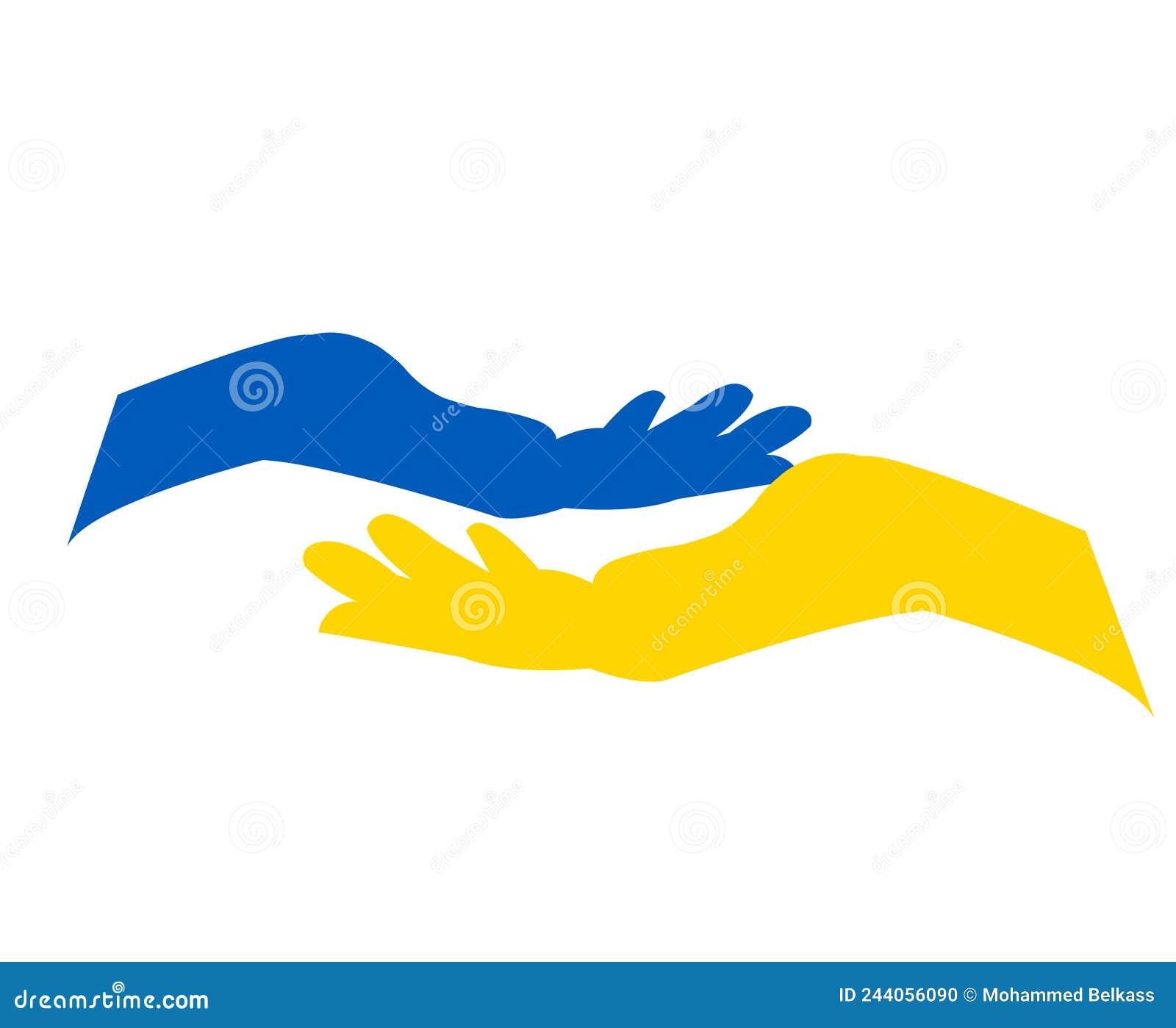 Ukraine Emblem Hands Flag Symbol Abstract National Europe Stock Vector ...