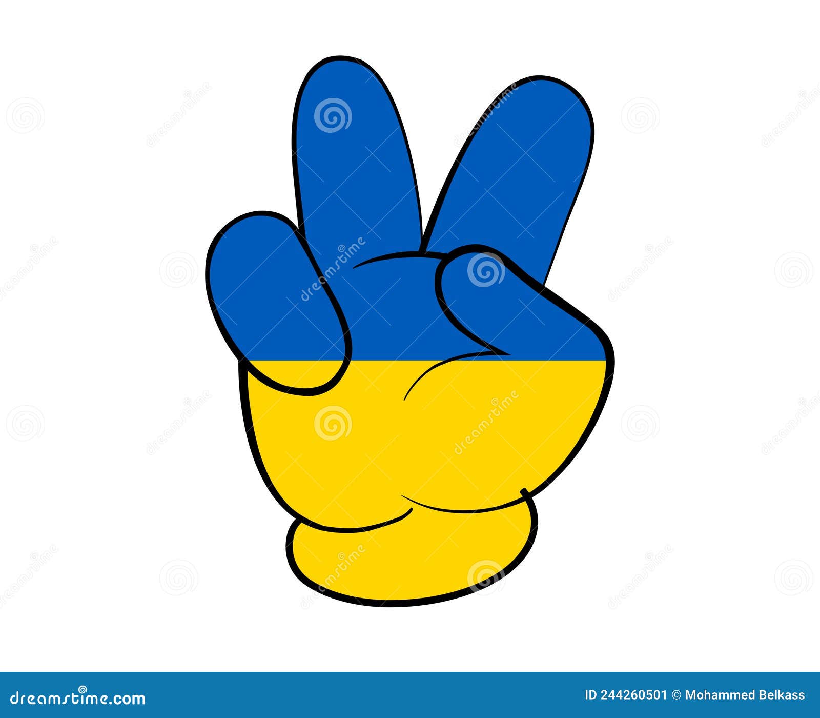 Ukraine Hand Peace Flag Emblem Symbol National Europe Stock Vector ...