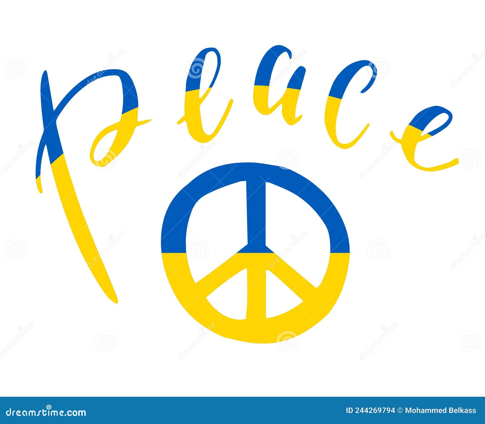 Ukraine Peace Symbol Flag Emblem National Europe Stock Vector ...
