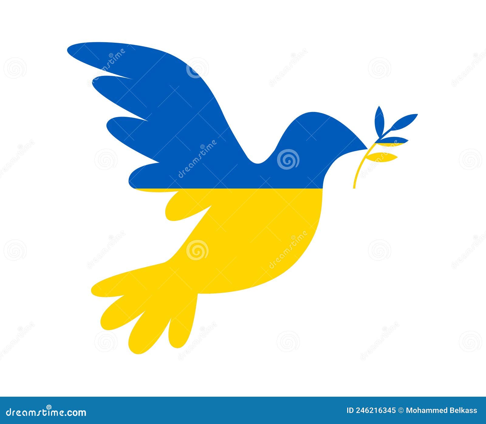 Ukraine Dove of Peace Flag National Europe Vector Emblem Stock ...