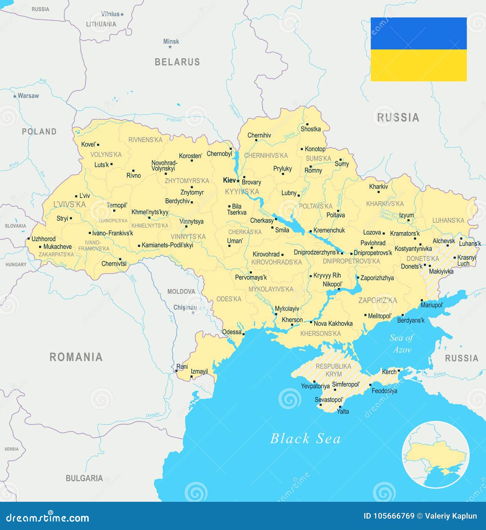 Ukraine Map - Detailed Vector Illustration Stock Illustration ...