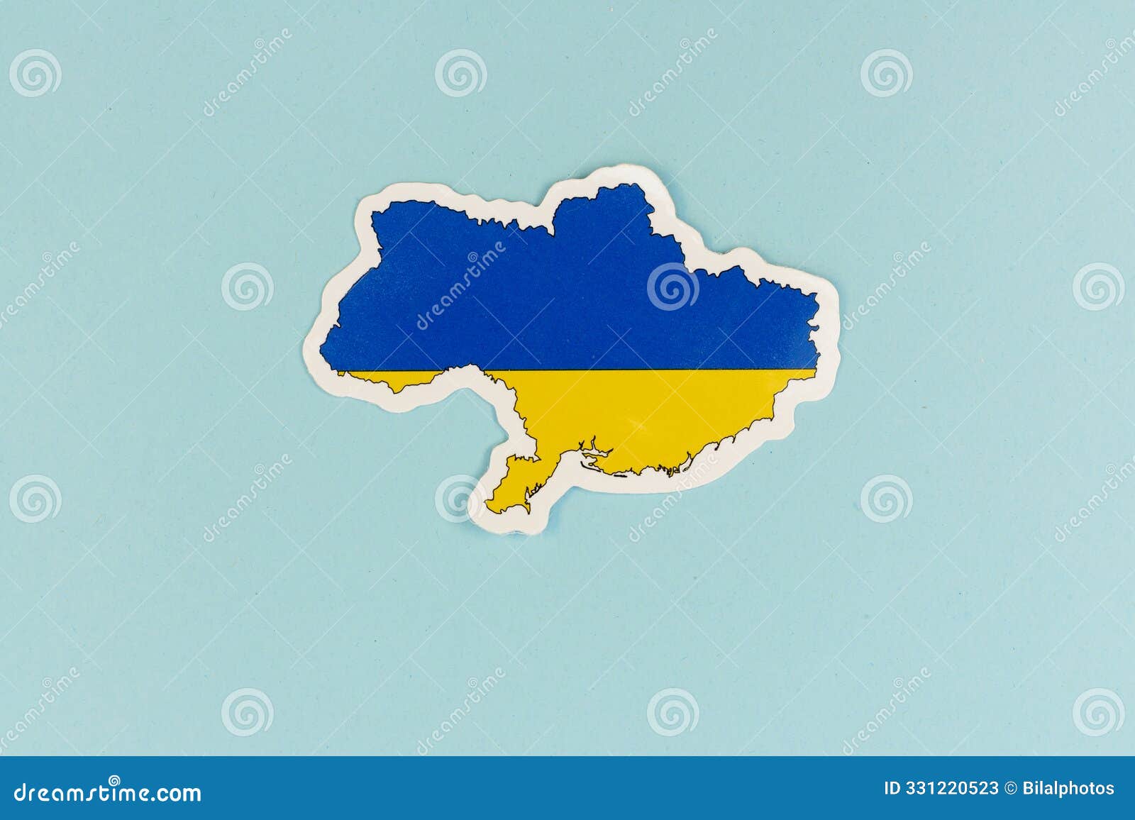 Ukraine Map with Flag Colors on Light Blue Background Stock Image ...