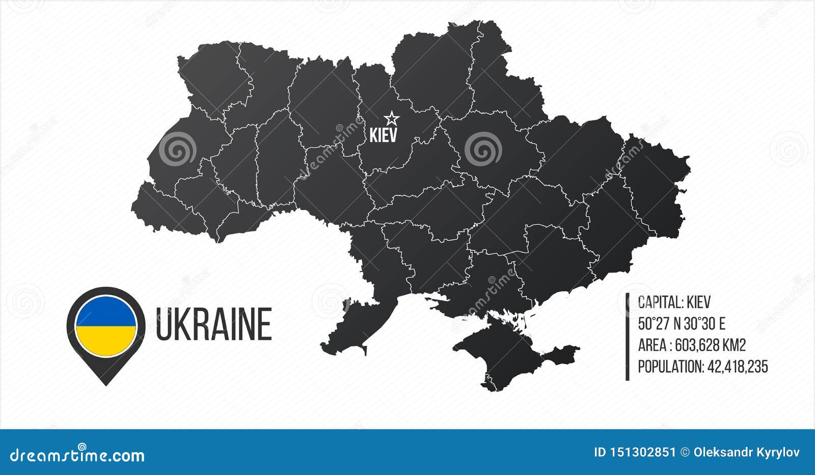 Ukraine Map with General Information. Infographics with Editable ...