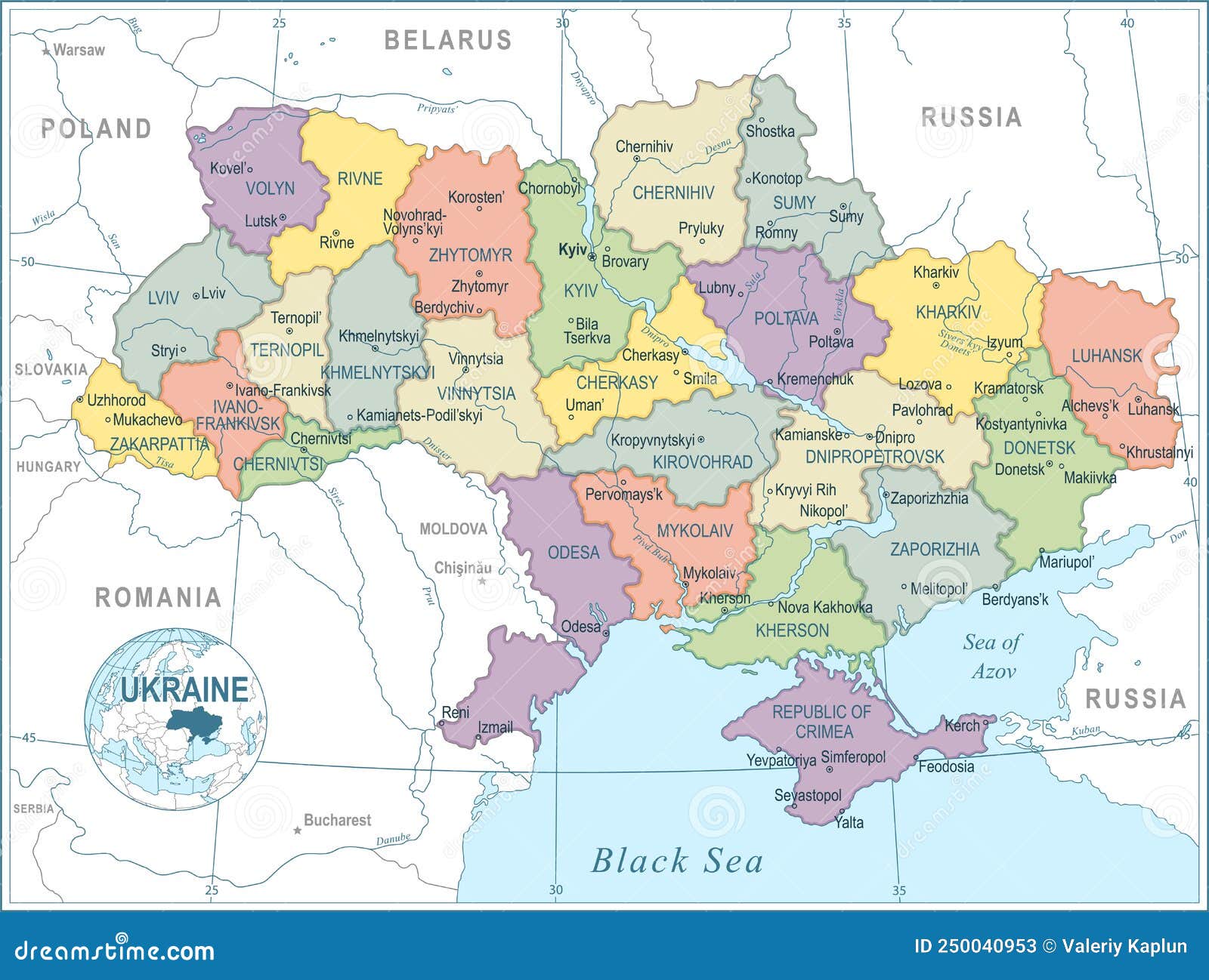 Map of Ukraine - Highly Detailed Vector Illustration Stock Vector ...