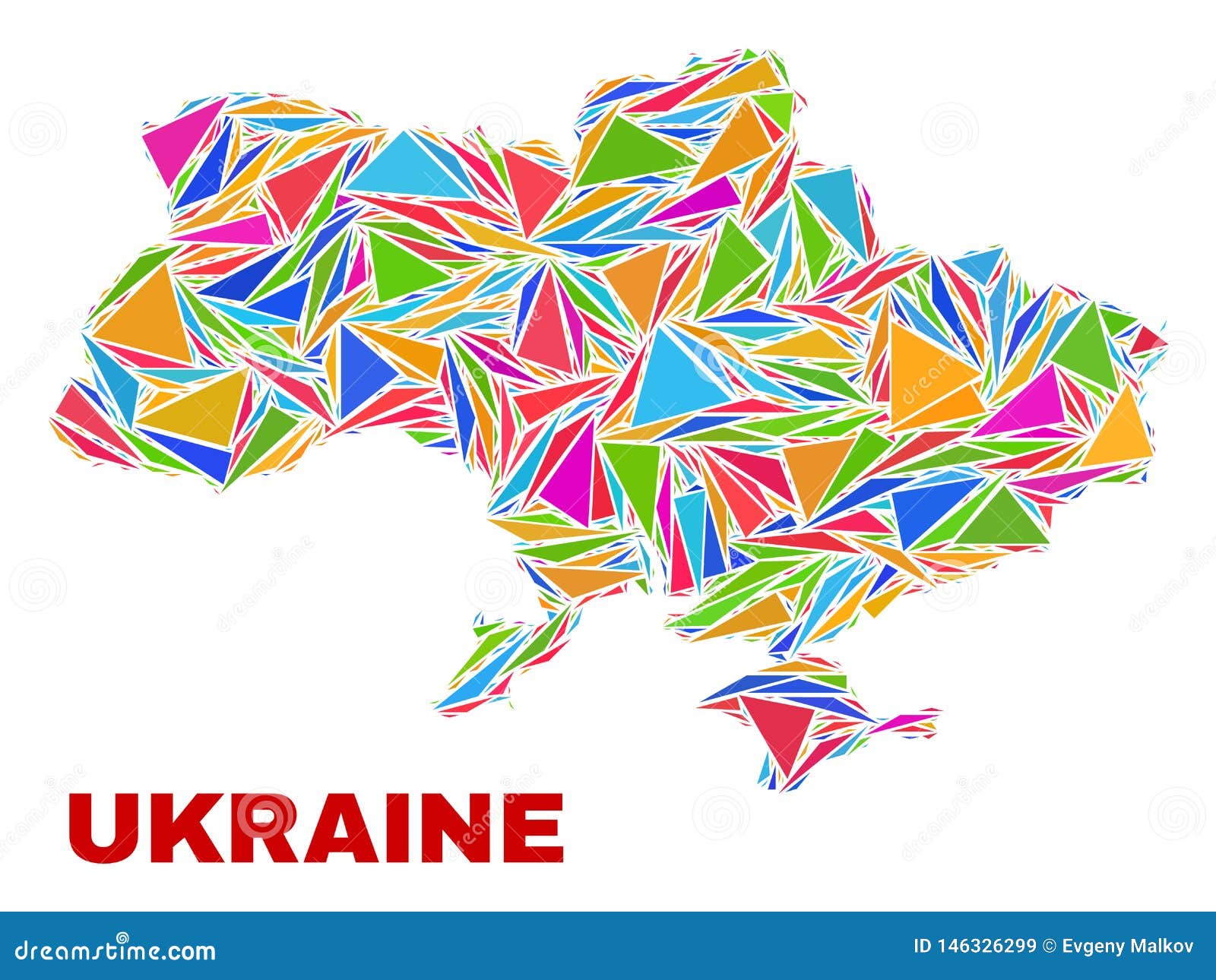 Ukraine Map - Mosaic of Color Triangles Stock Vector - Illustration of ...