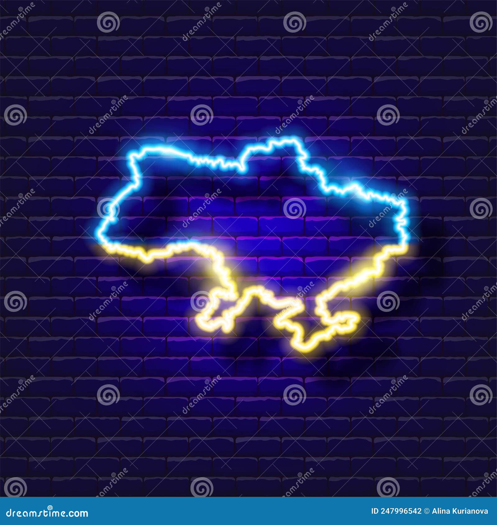 Ukraine Map Neon Icon. War in Ukraine Concept. Glowing Vector ...