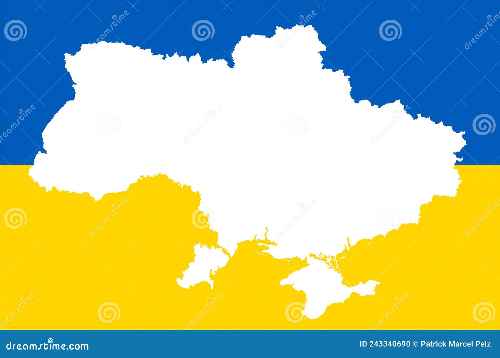 Ukraine Map Silhouette with Country Colors Stock Vector - Illustration ...