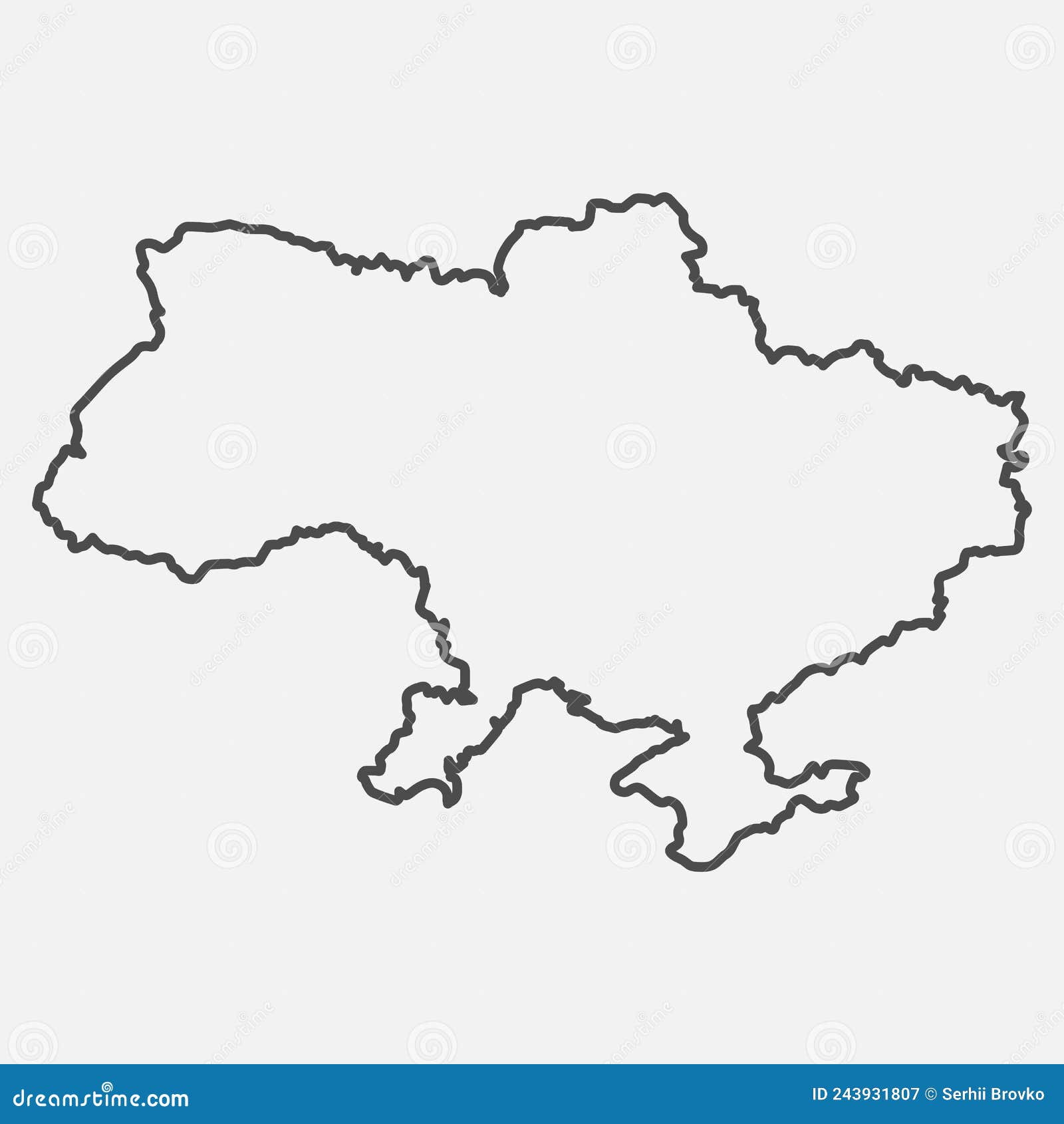 Ukraine Map. Simple Hand Made Line Drawing Map Stock Vector ...