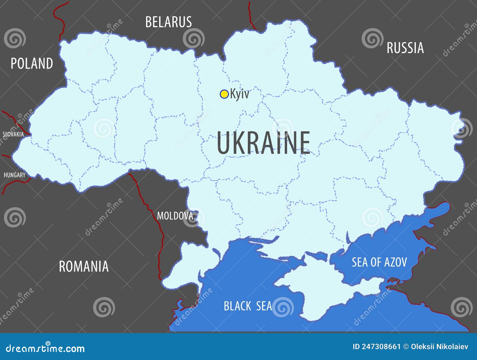 Ukraine. Map of the Territory of the Ukrainian State with the ...