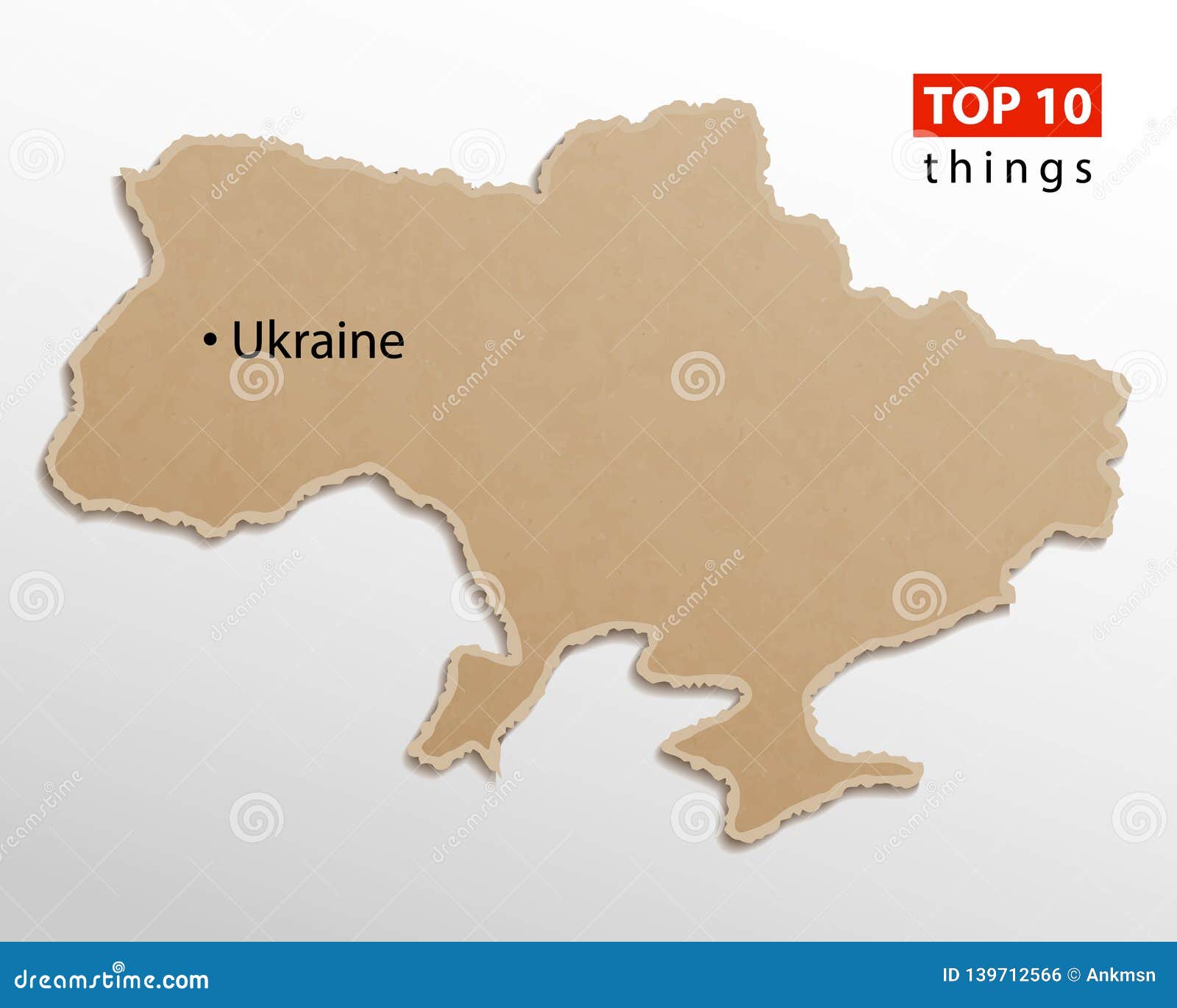 Ukraine Map Vector. Ukrainian Maps Craft Paper Texture. Empty Template ...