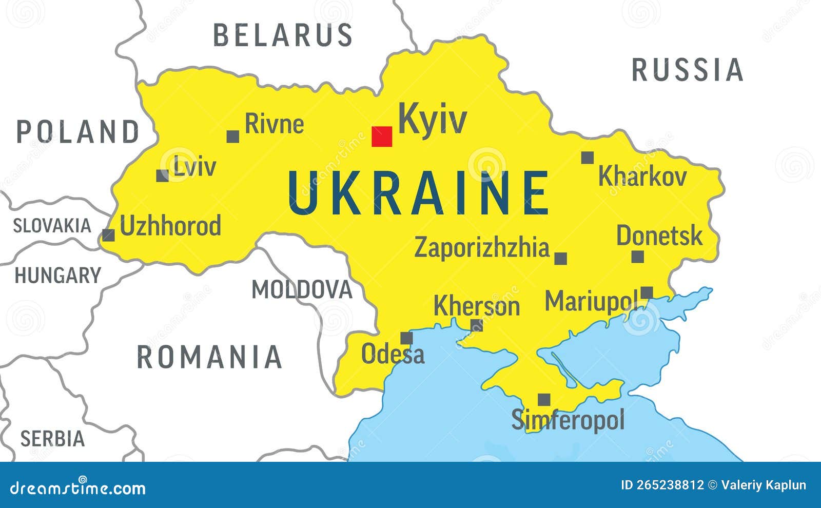 Ukraine Map. Zoom on World Map. Vector Illustration Stock Vector ...