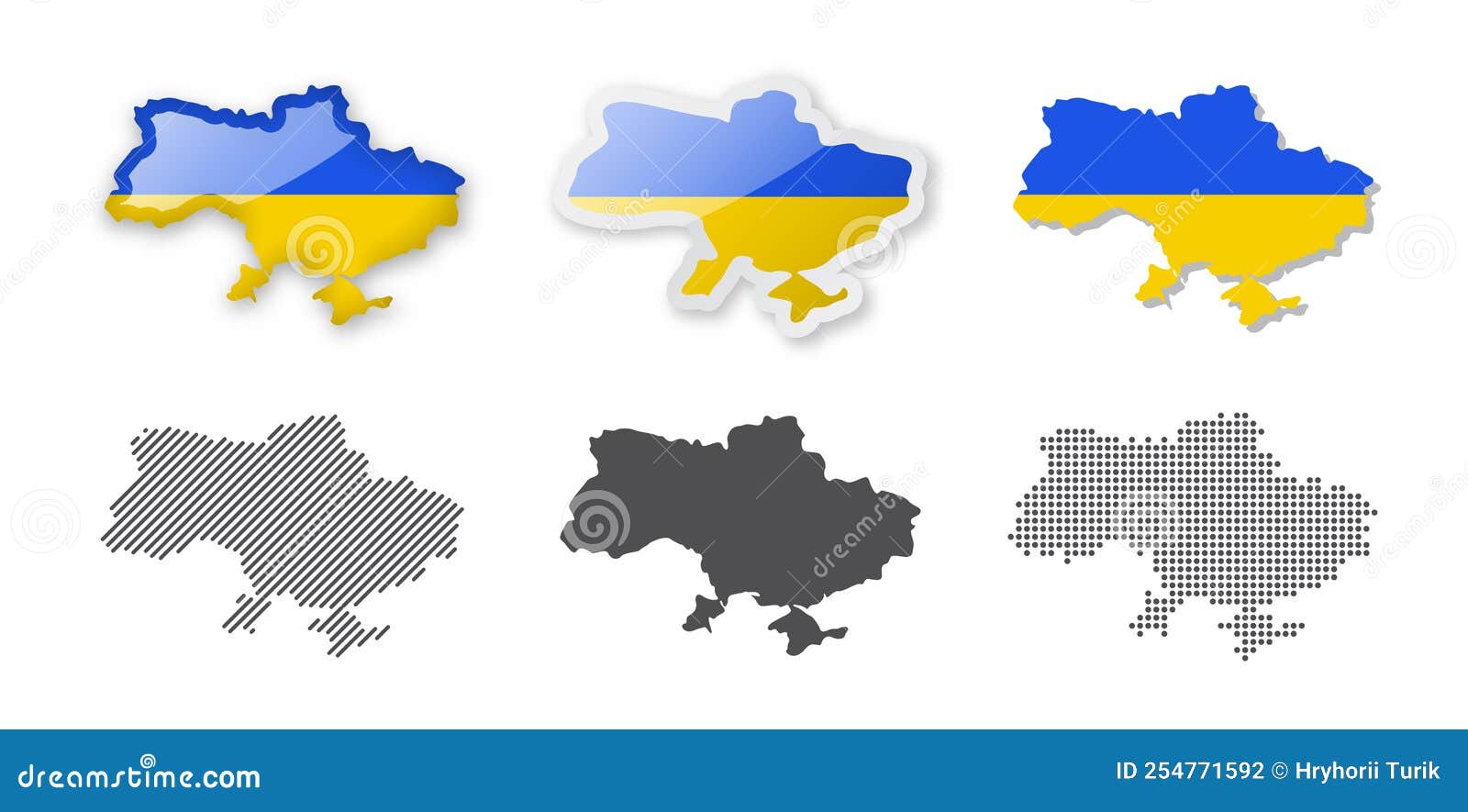 Ukraine - Maps Collection. Six Maps of Different Designs Stock ...