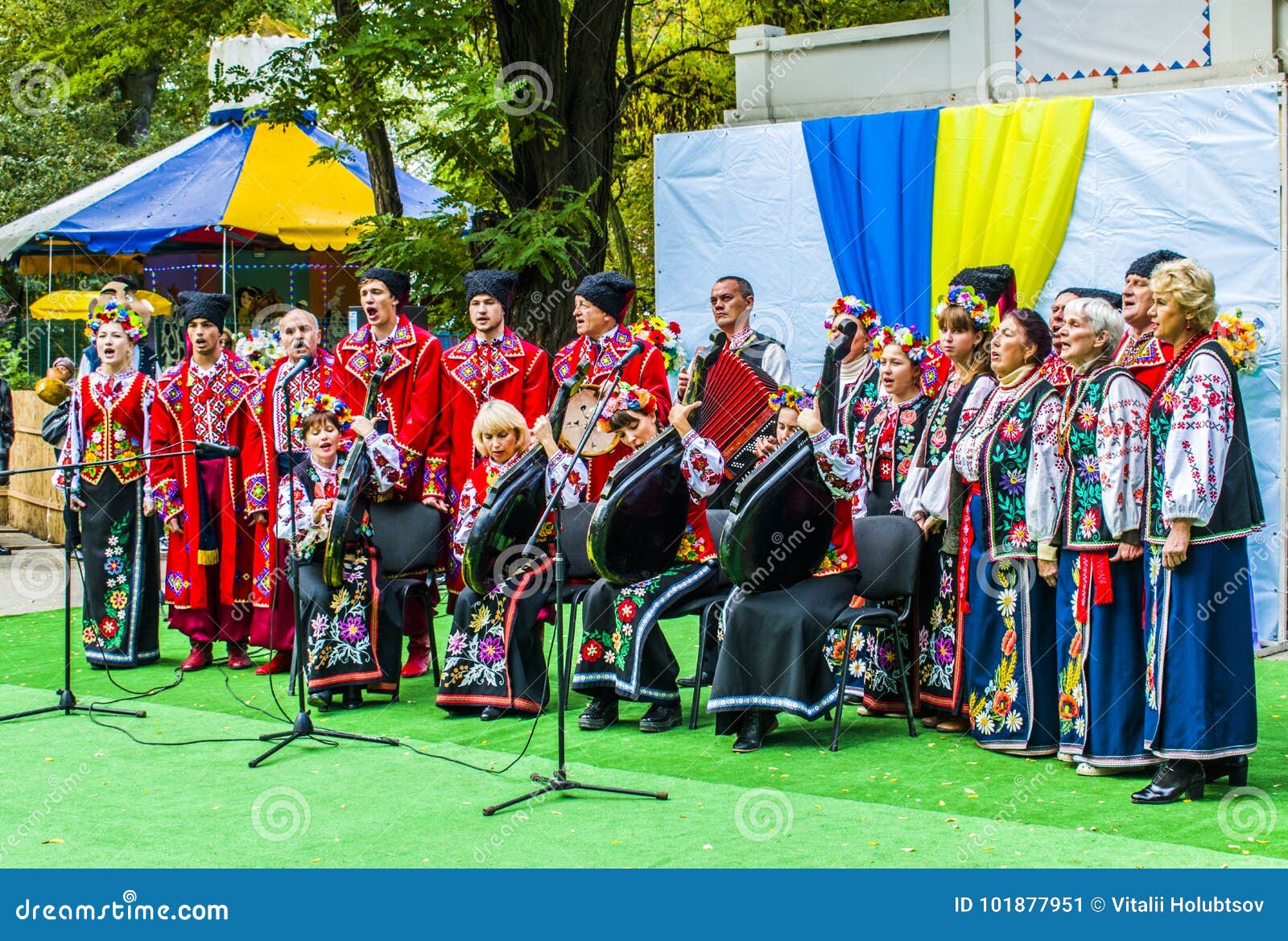 Melitopol on October 14, 2017. the Cossack Choir Sings in Ukraine on ...