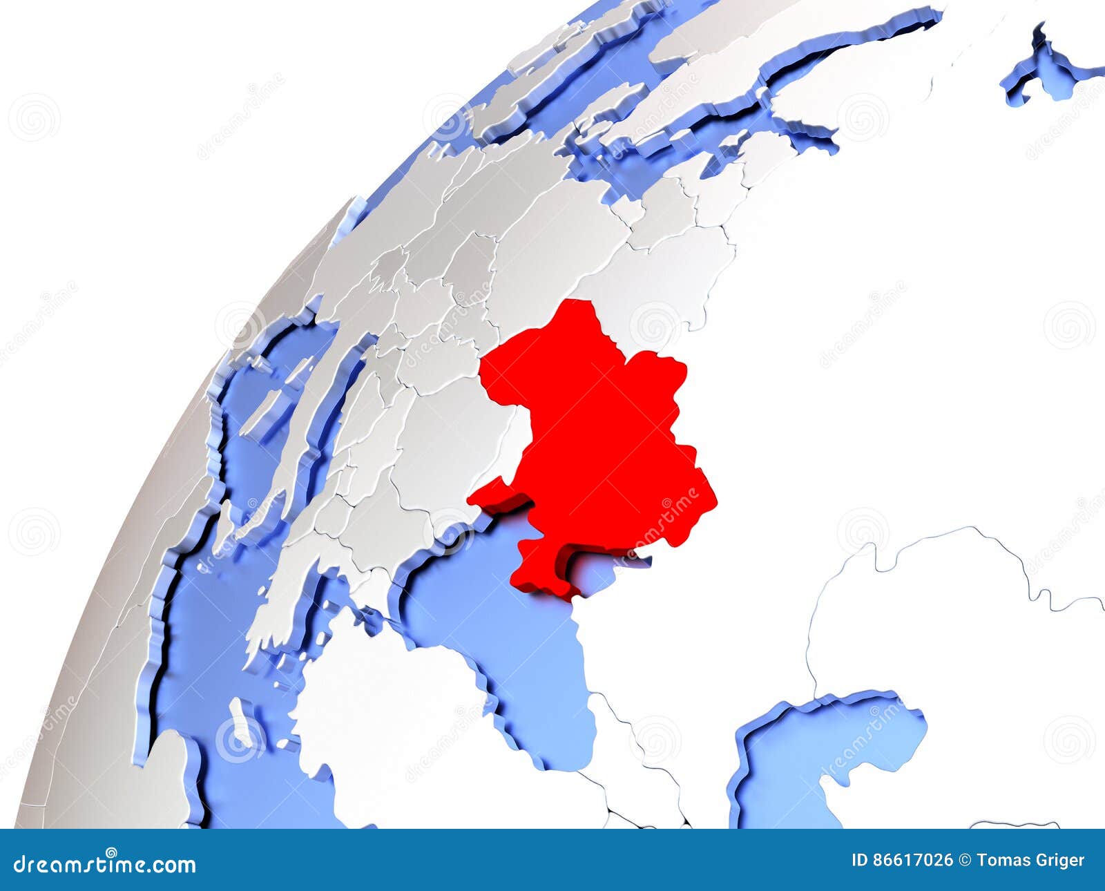 Ukraine on Modern Shiny Globe Stock Illustration - Illustration of ...