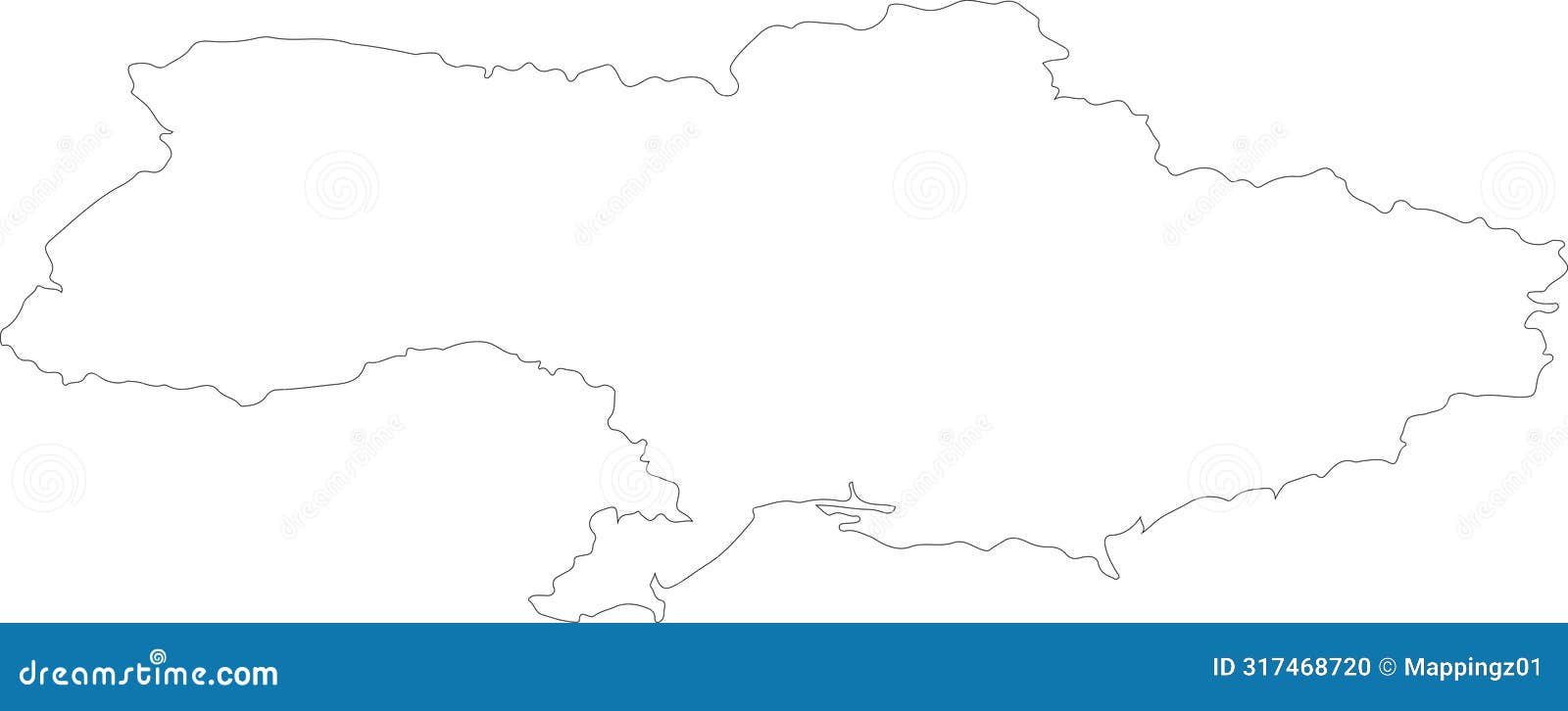 Ukraine outline map stock vector. Illustration of simple - 317468720