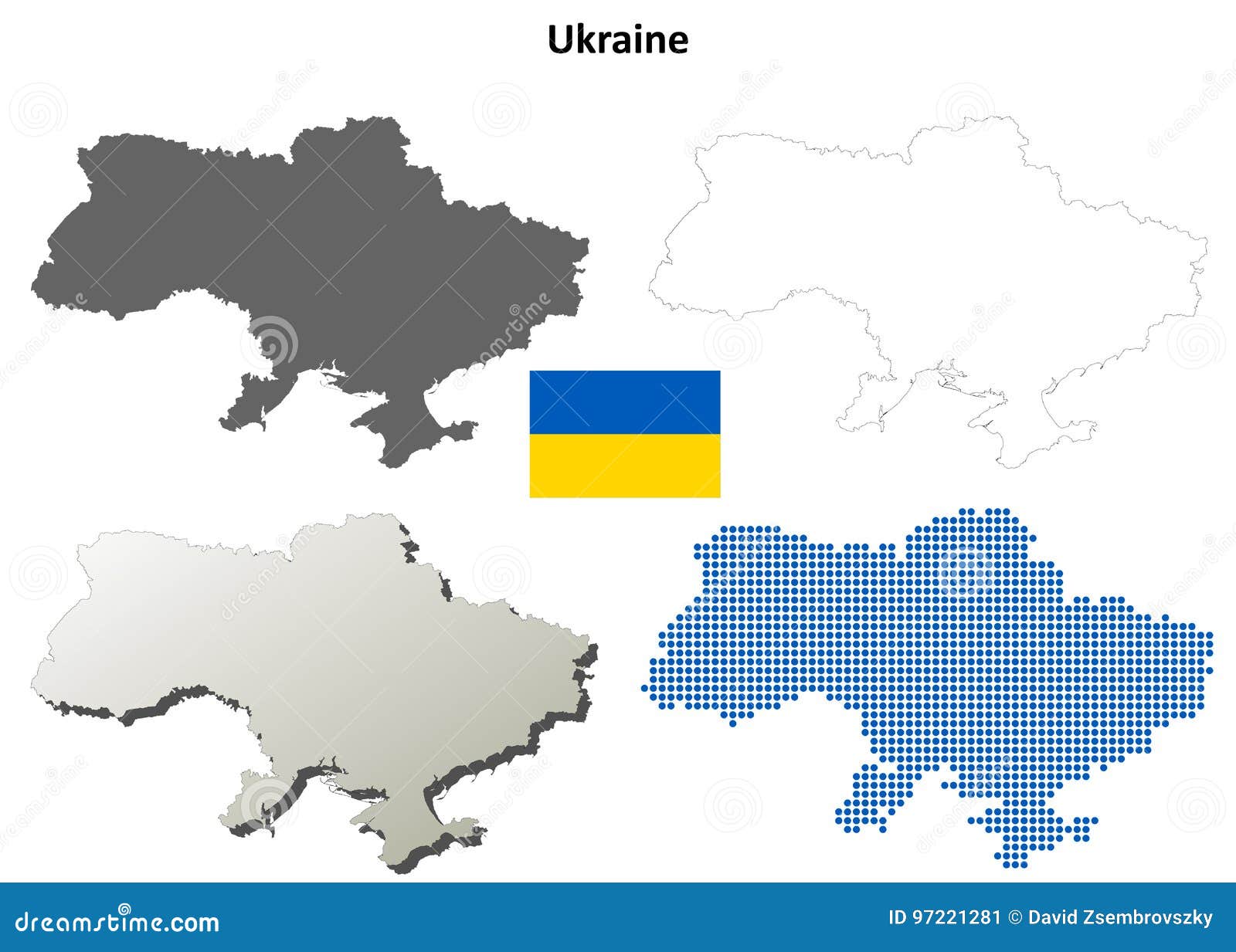 Ukraine Outline Map Set Cartoon Vector | CartoonDealer.com #97221281